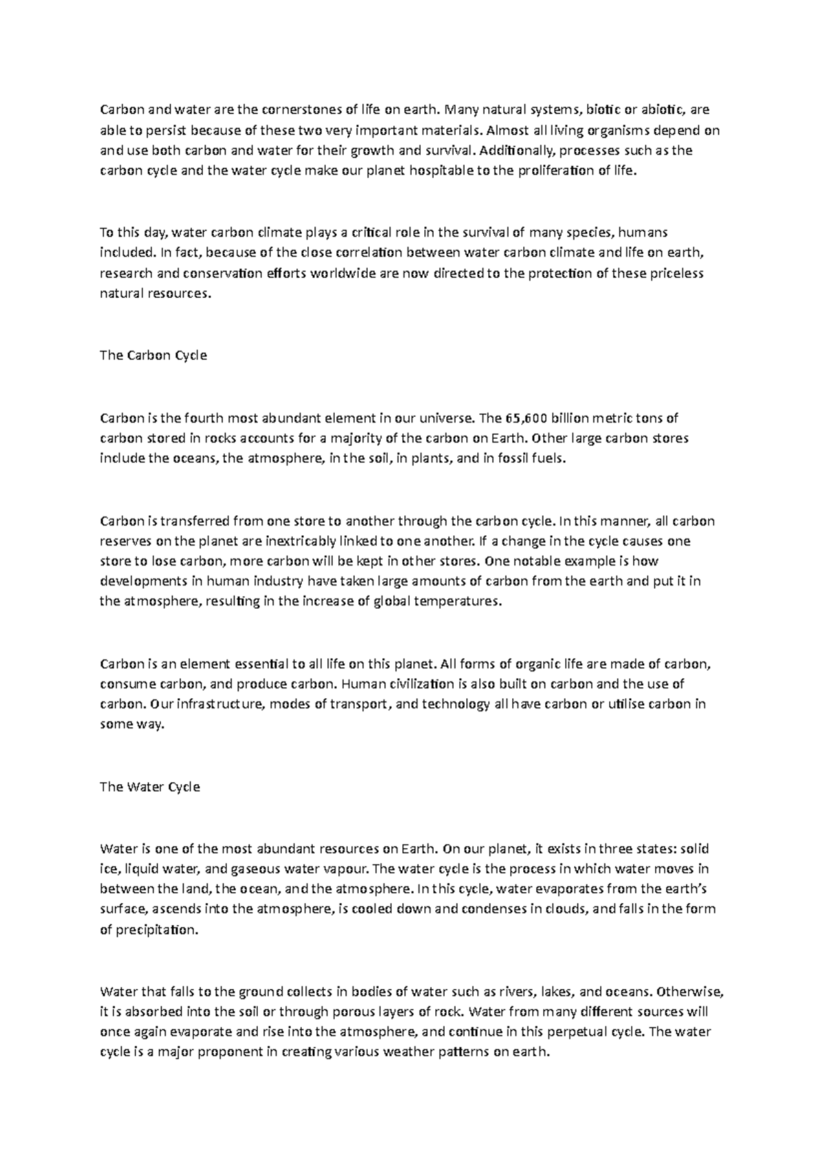 Carborn cycle - notes - GEOY1021 - GRE - Studocu