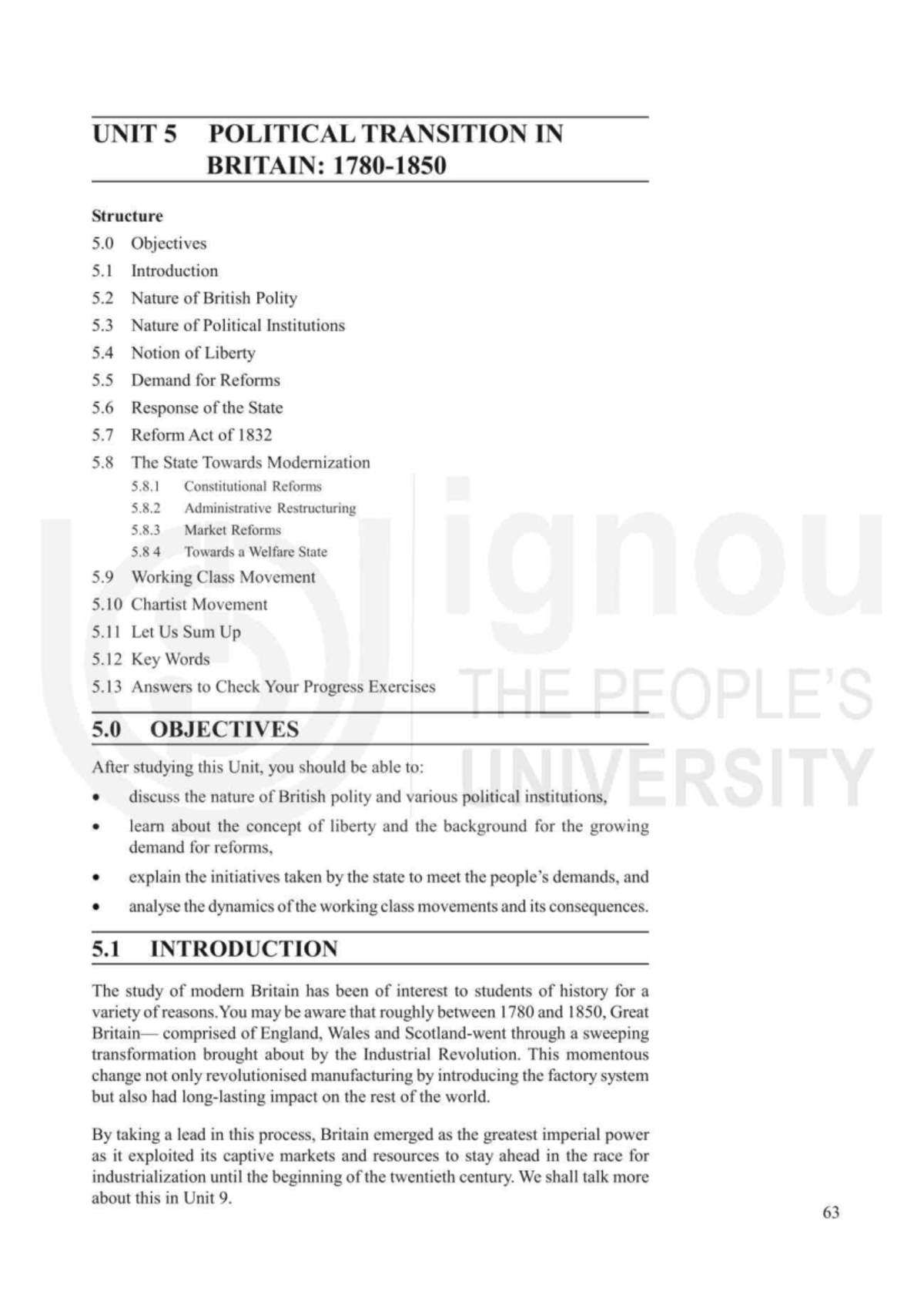 Britain-1780-1850 - Notes - UNIT 5 POLITICAL TRANSITION IN BRITAIN ...