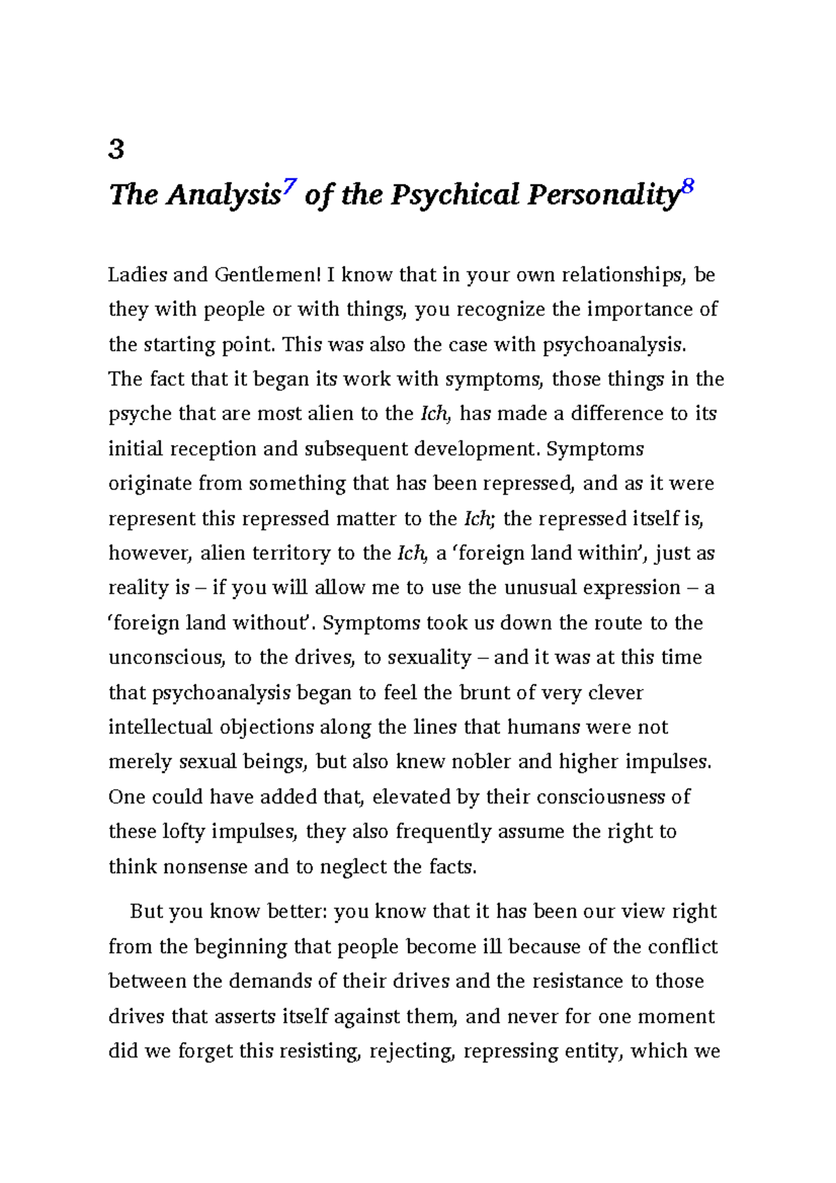 The Analysis of the Psychical Personality - An Outline of ...