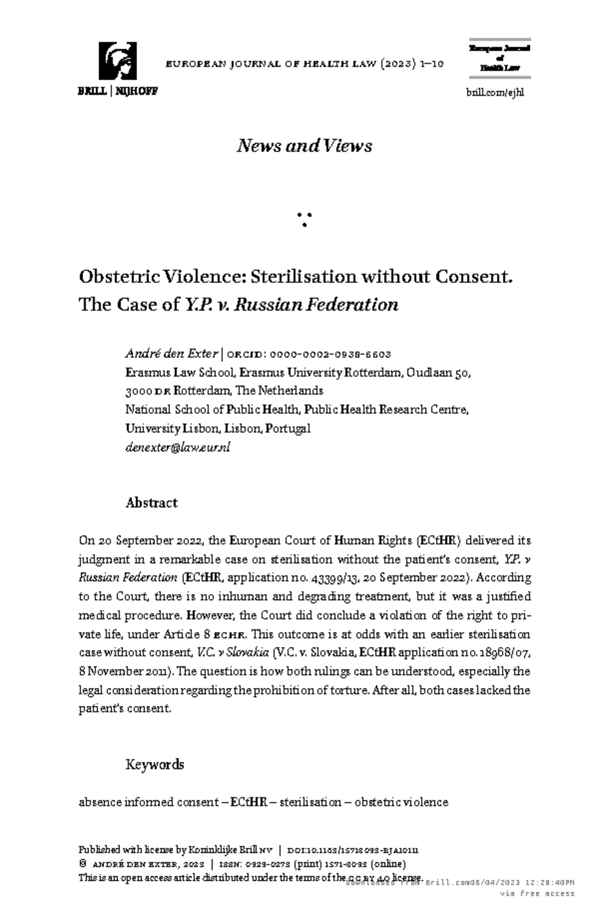 Obstertic violence without consent - Published with license by ...