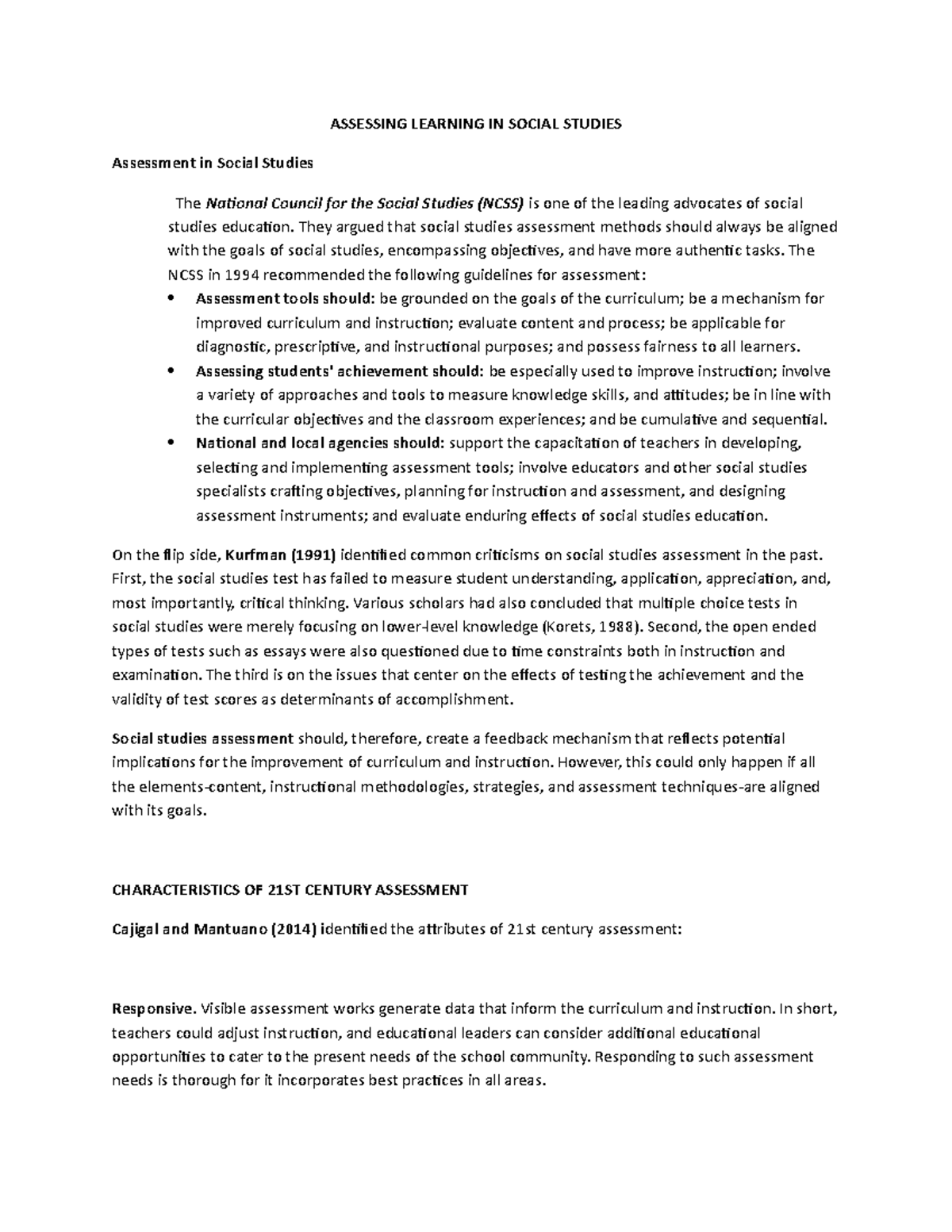 Assessing Learn-WPS Office - ASSESSING LEARNING IN SOCIAL STUDIES ...