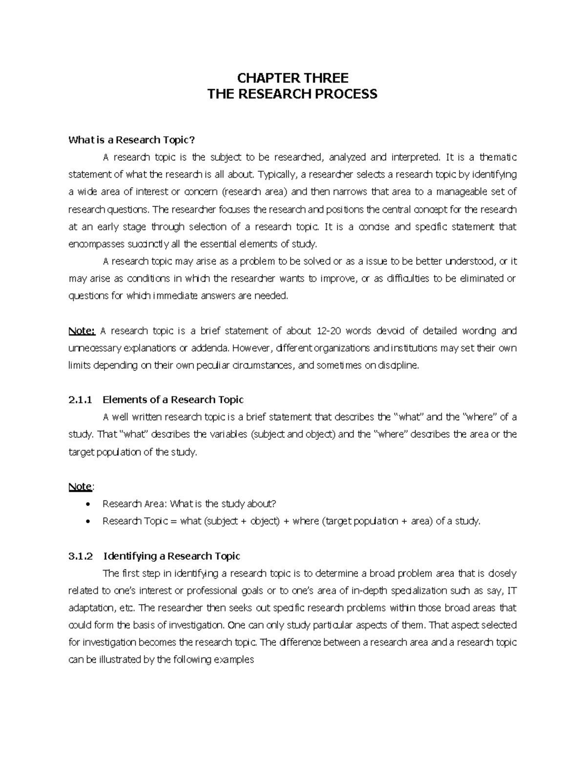 Chapter 03 Research - CHAPTER THREE THE RESEARCH PROCESS What is a ...