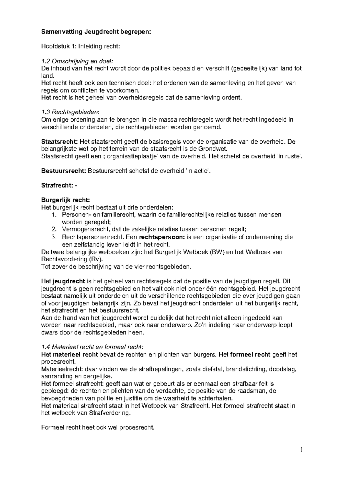 Samenvatting Jeugdrecht begrepen - - Studeersnel