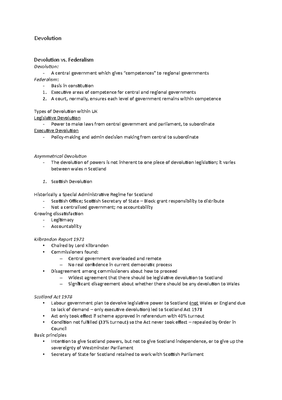 (8) Devolution and the UK only scot so far - Devolution Devolution vs ...