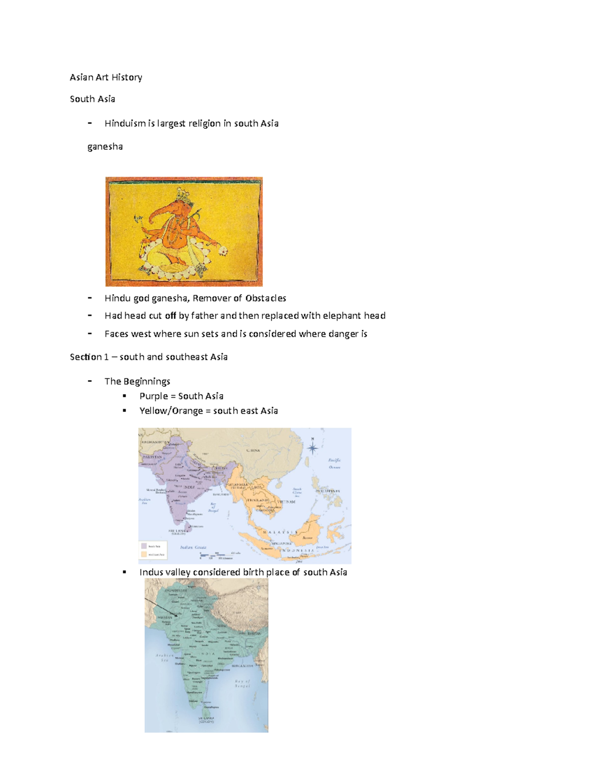 Asian Art History Notes 2 - Asian Art History South Asia Hinduism is ...
