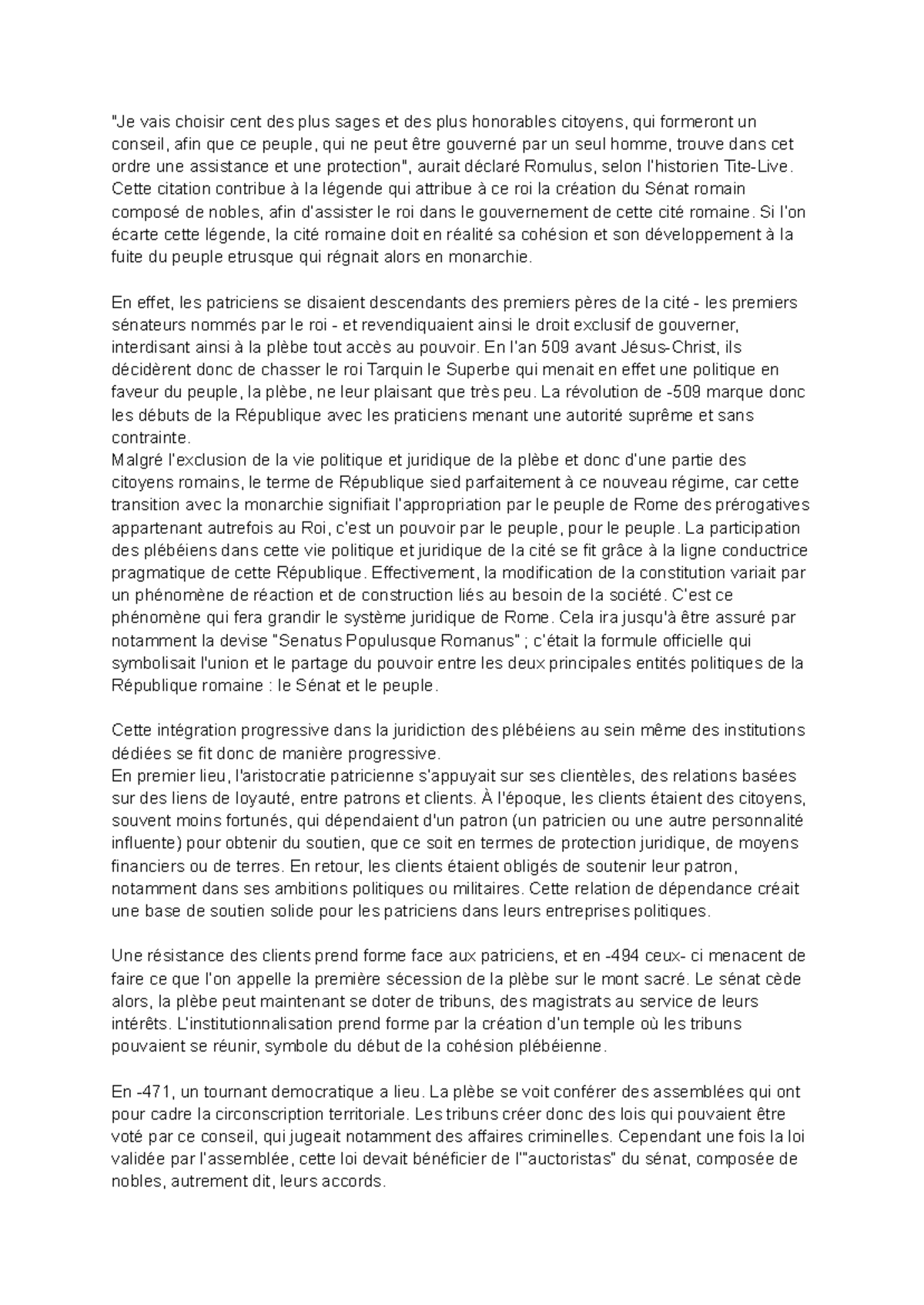 Td histoire 1 loi des douzes tables - "Je vais choisir cent des plus ...