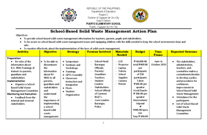 Solid Waste Management Action Plan - REPUBLIC OF THE PHILIPPINES ...