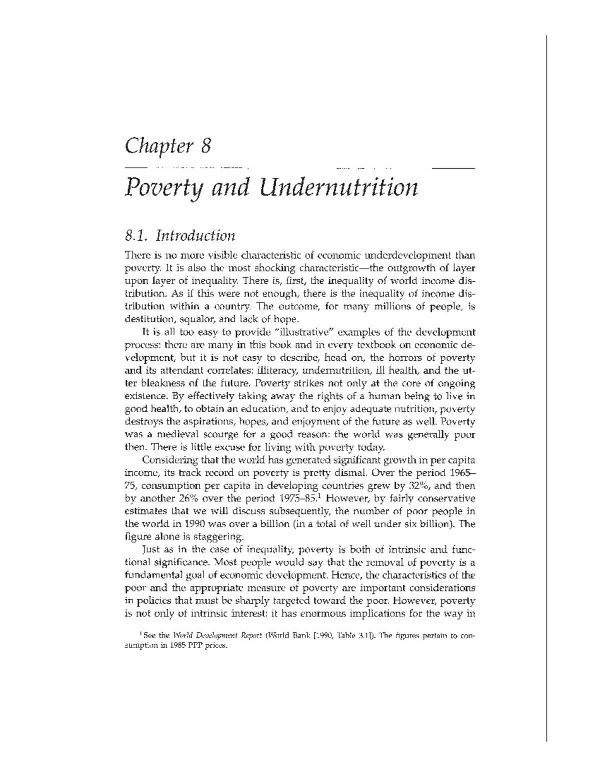 Debraj Ray Ch8 - Ge- basic development - Chapter 8 Poverty and Undernutrition 8. Introduction ...