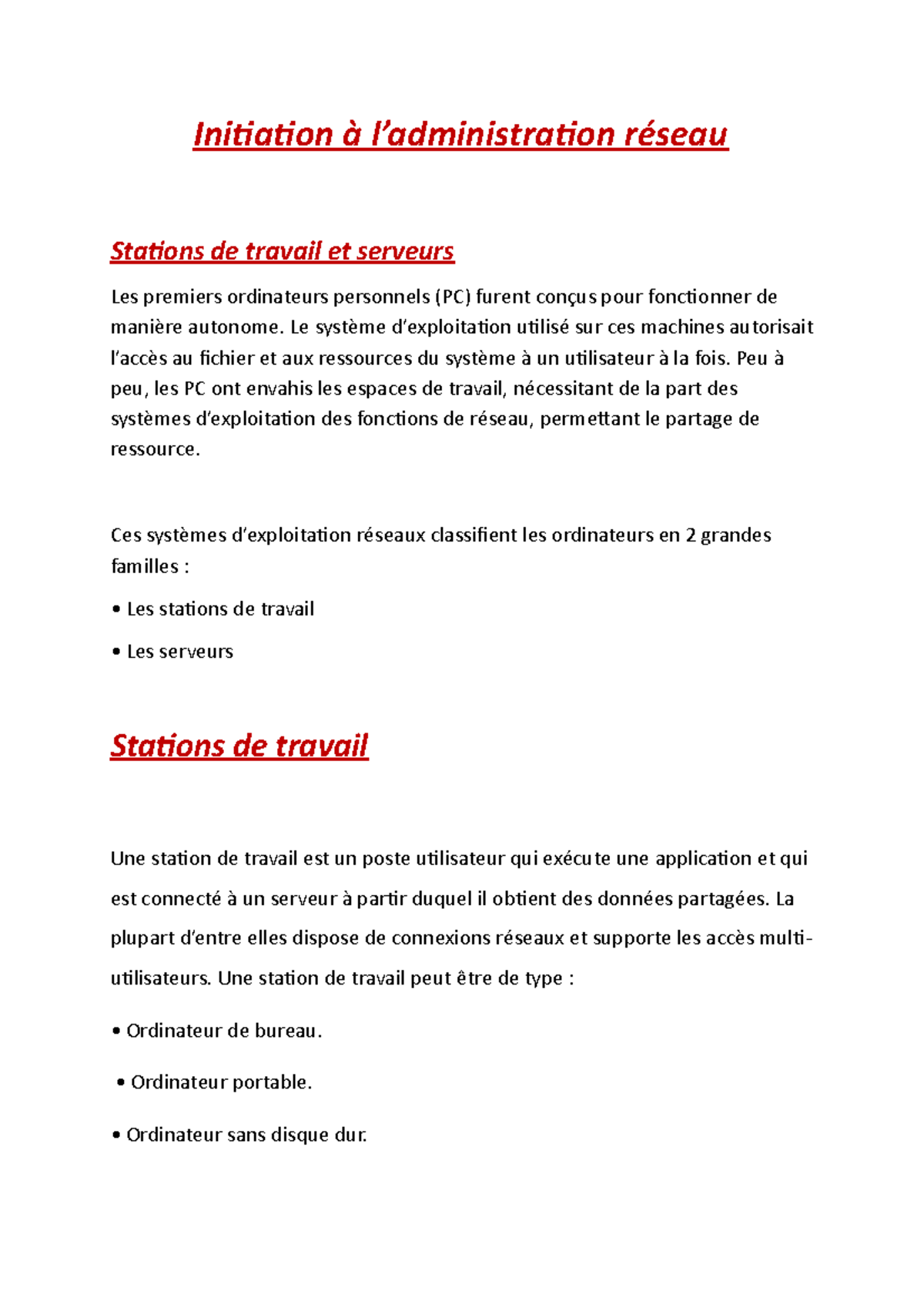 Initiation à l’administration réseau - Initiation à l’administration ...