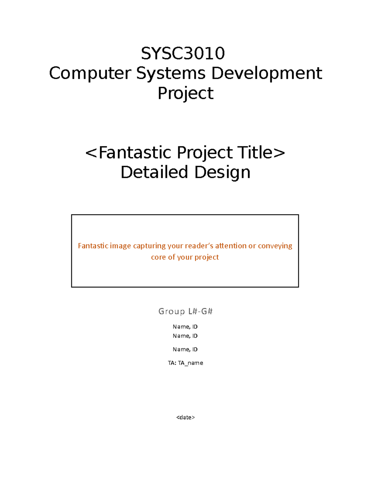 Detailed Design Template - SYSC Computer Systems Development Project ...