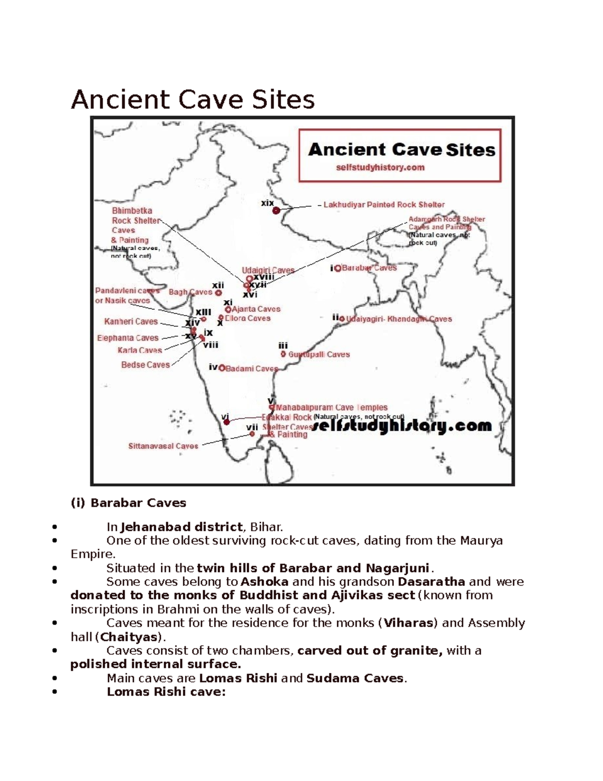 Ancient cave sites - Ahagdnens - Ancient Cave Sites (i) Barabar Caves ...