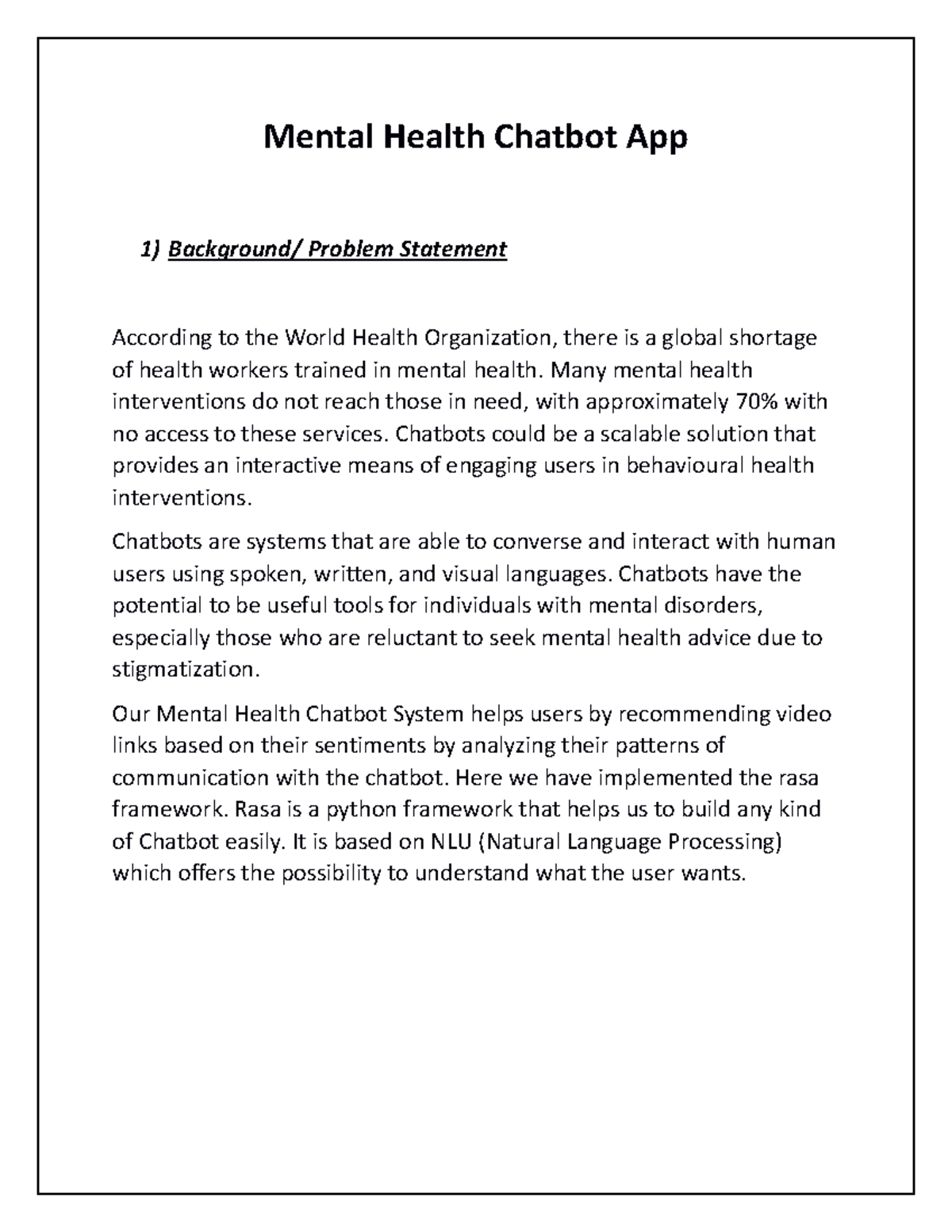 Mental Health Chatbot App - Mental Health Chatbot App Background ...