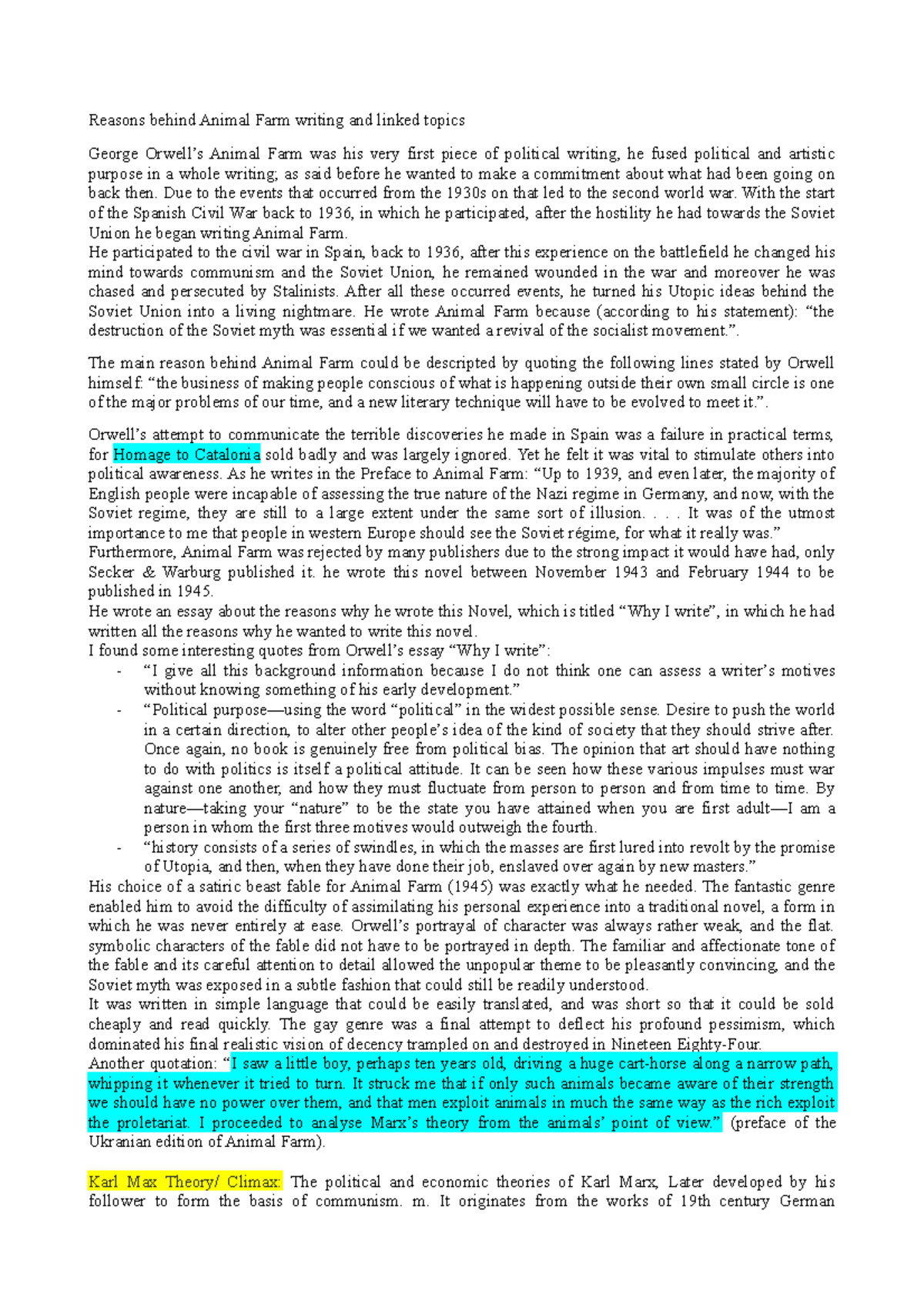 Animal farm, animalism - Reasons behind Animal Farm writing and linked ...