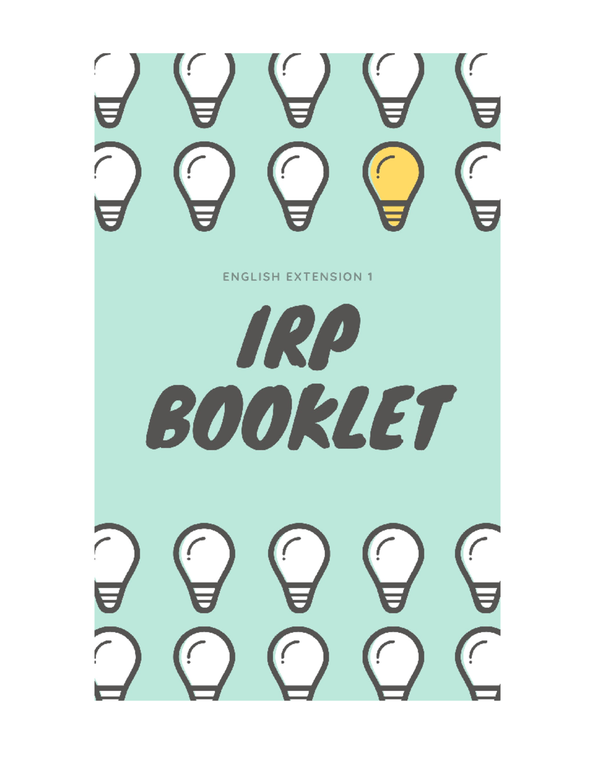 Individual Research Project Booklet - THE FOCUS Before you get started ...