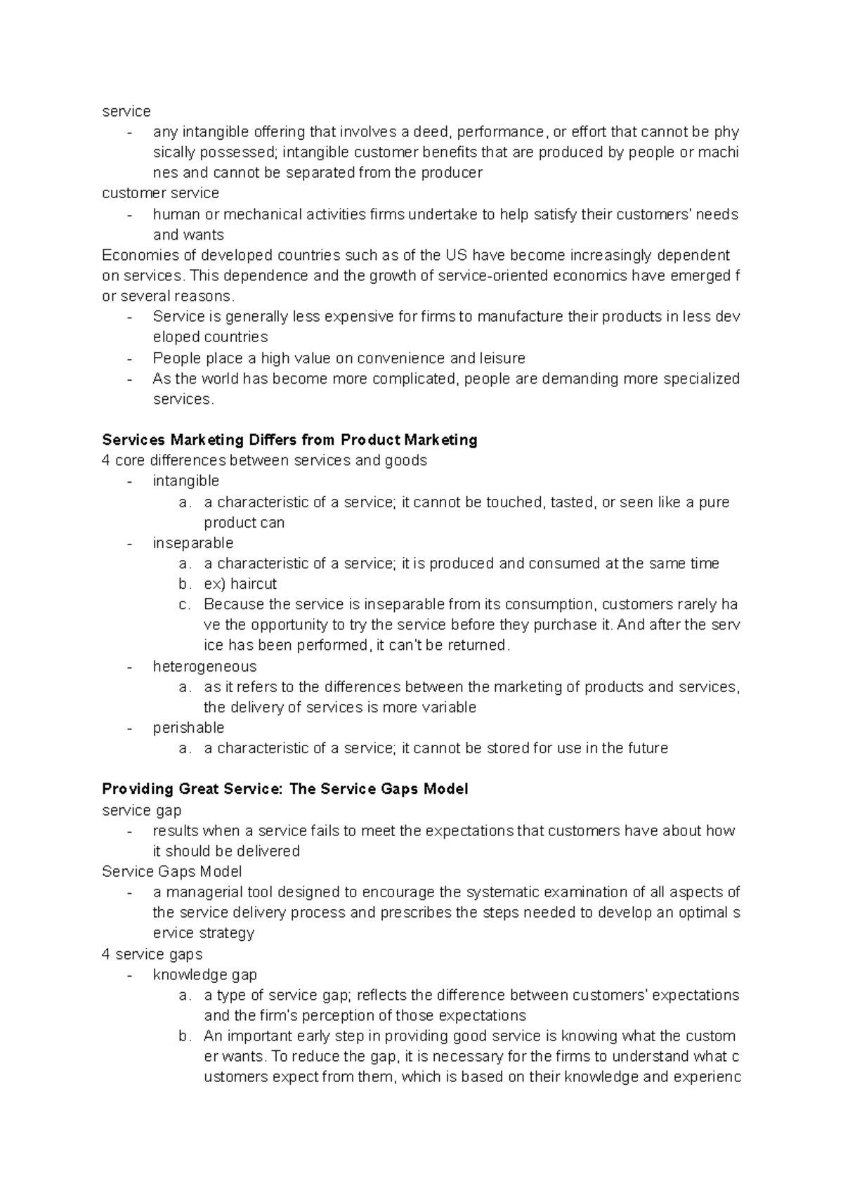 Ch 13. The Intangible Product - service - any intangible offering that ...