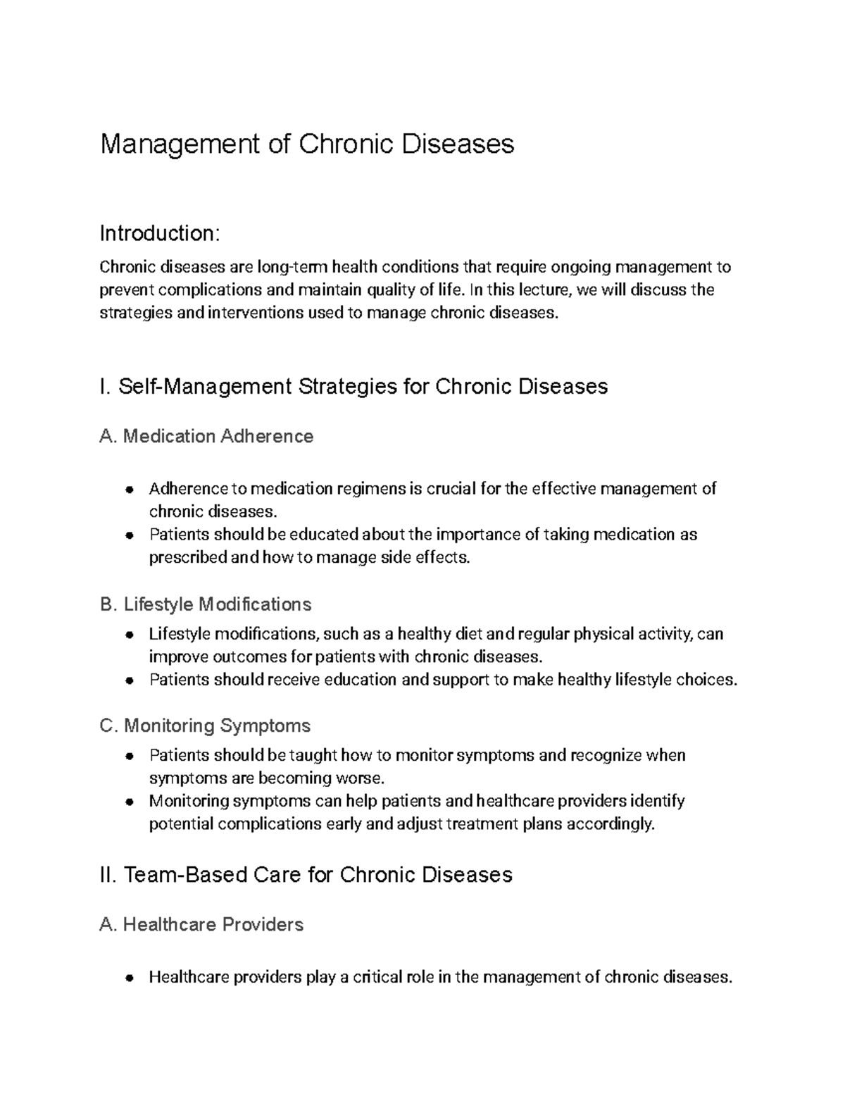 Personal and Community Health (HLE-1150) Lecture 21 - Management of ...