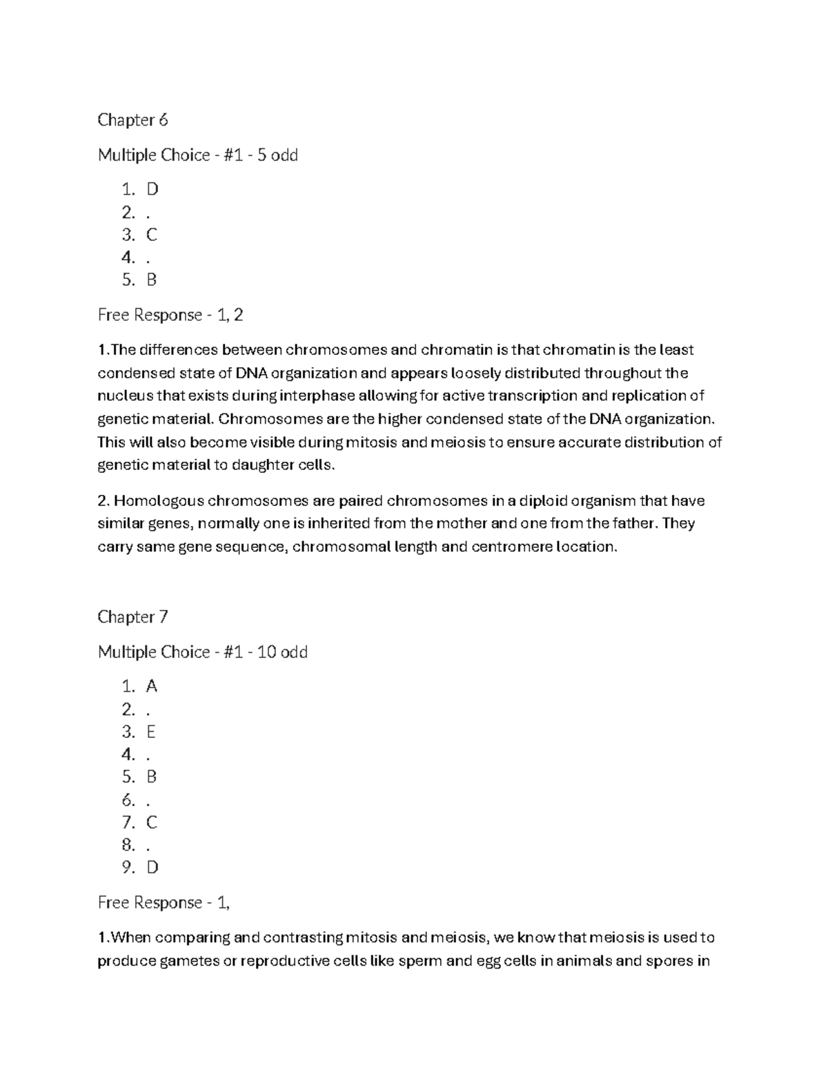 Chapter 6 lecture - about cellular light - Chapter 6 Multiple Choice - #1 - 5 odd 1. D 2.. 3. C ...