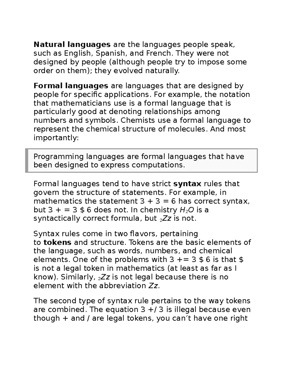 5. Natural languages - notes - Natural languages are the languages ...