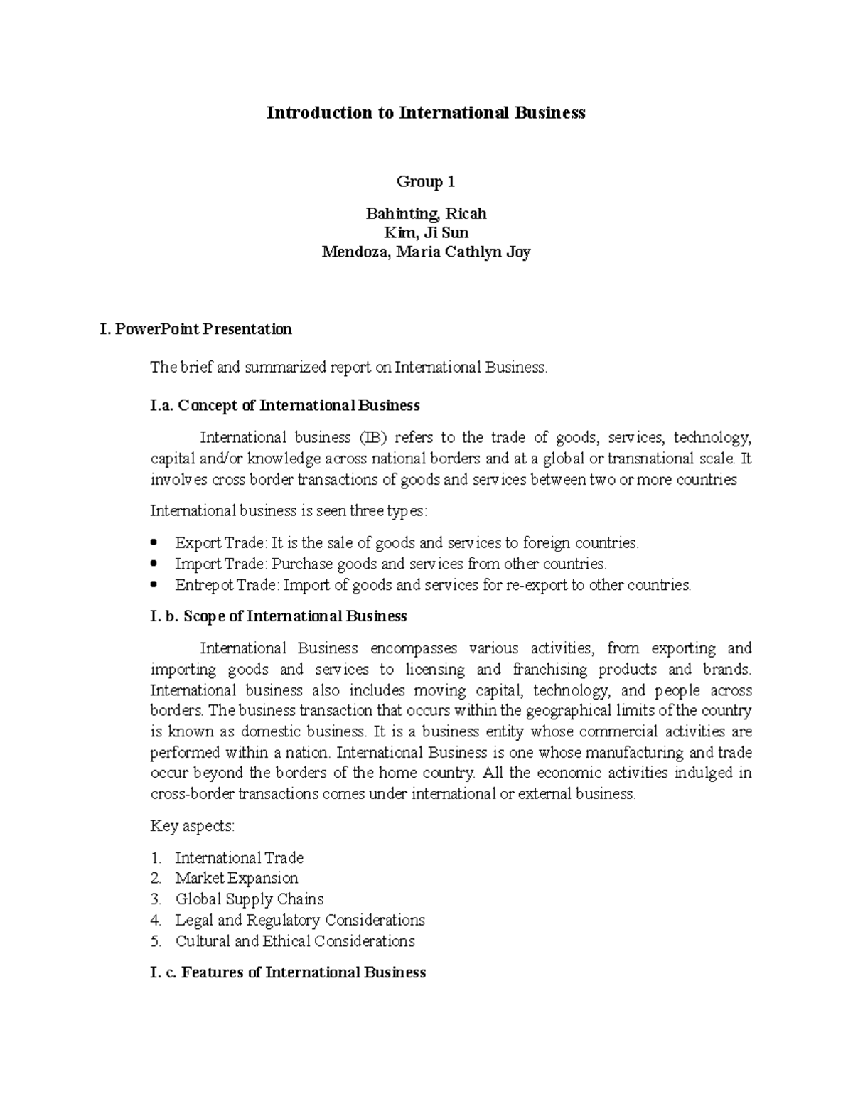 Introduction to International Business - International Business and ...