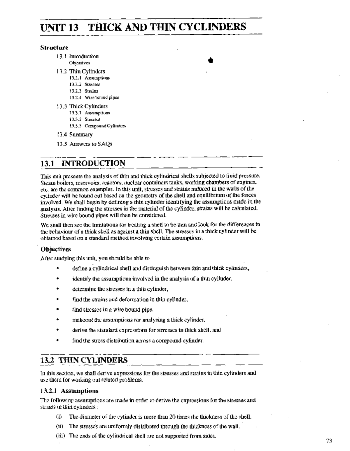 Thick AND THIN Cyclinders - UNIT 13 THICK AND THIN CYCLINDERS Structure ...