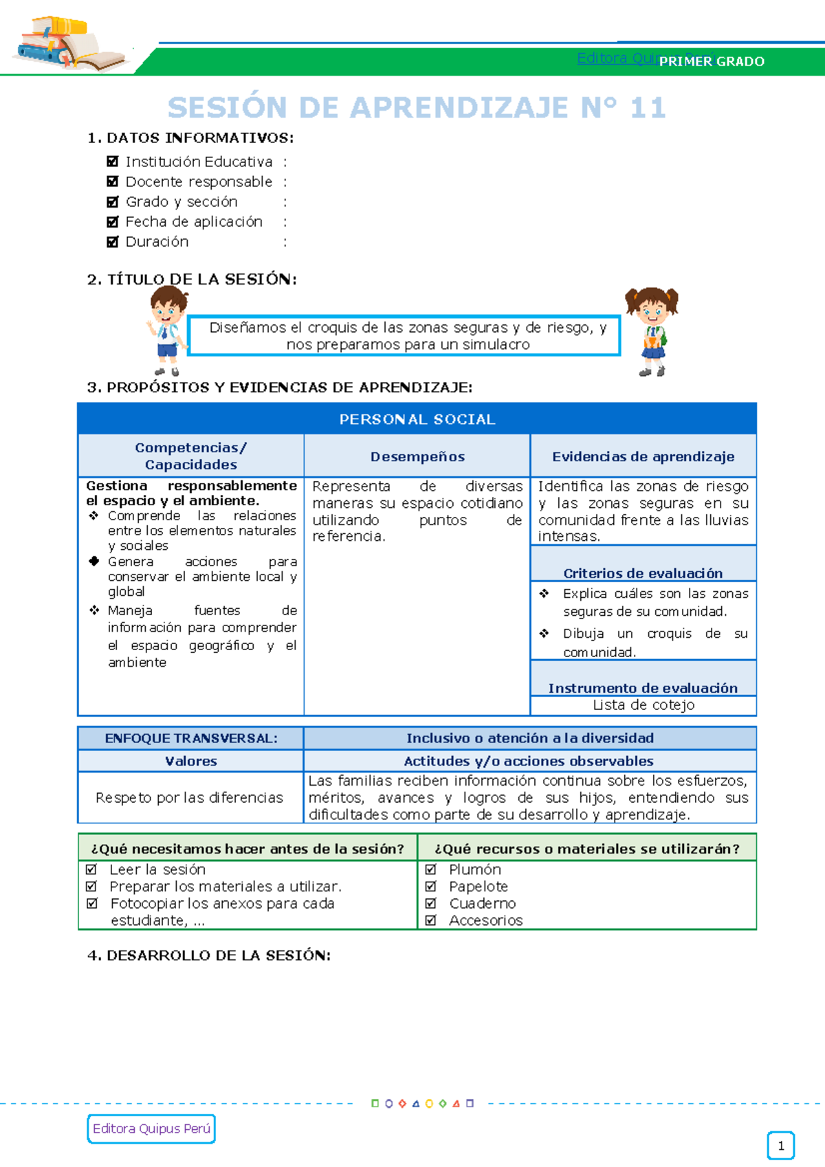 1.- Sesiones de aprendizaje - EDA VIII Semana 2 - Editora Quipus Perú - SESIÓN DE APRENDIZAJE N ...