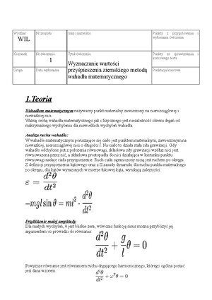 Sprawozdanie ćw. 7 Fizyka - ####### Wyznaczanie współczynnika lepkości ...