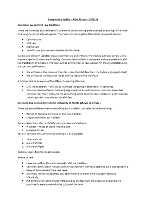 Comparison table of 4 different legal traditions - The table below ...
