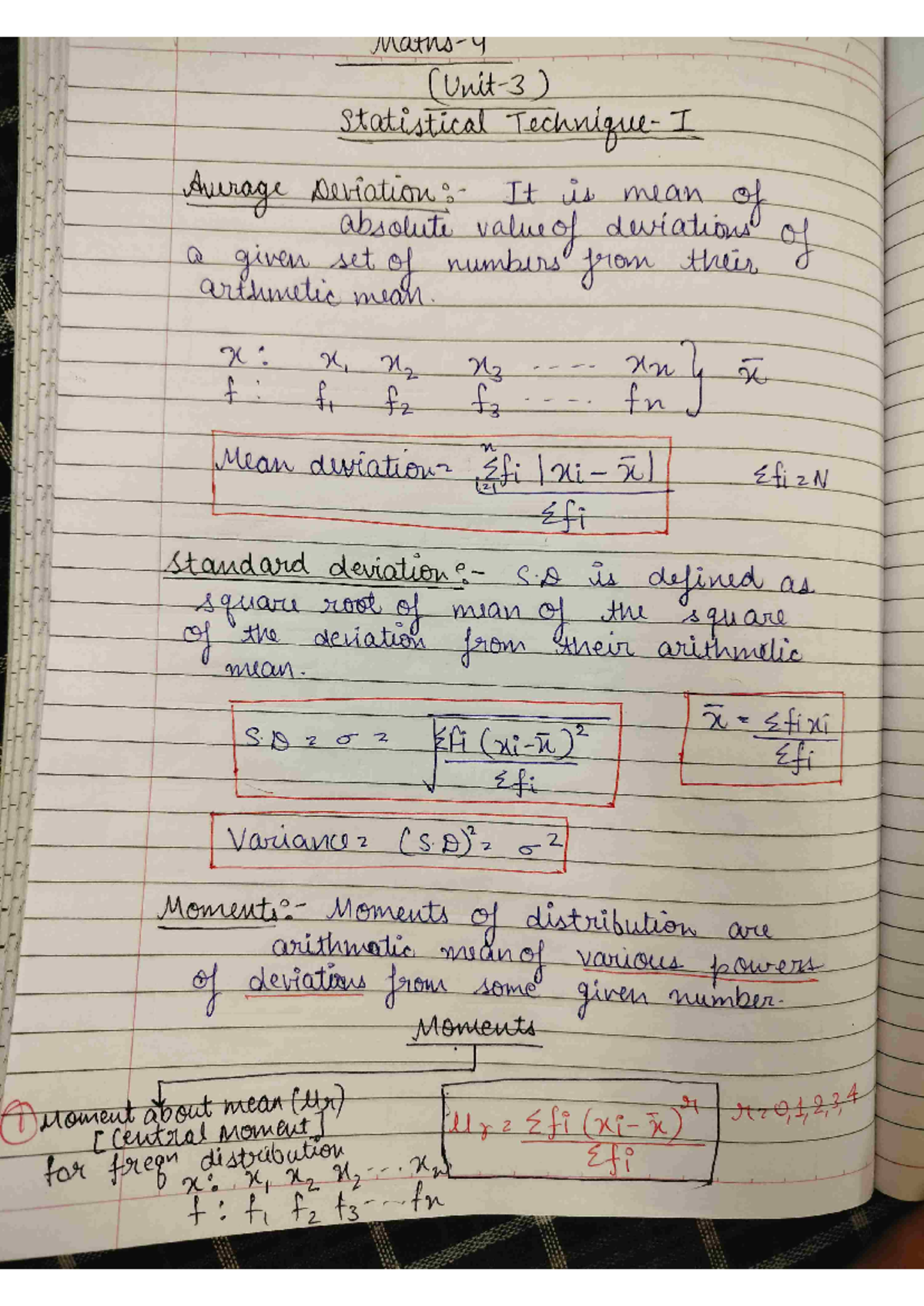 aktu maths 4 unit 3 notes pdf - Statistical I Average Deviation It is ...