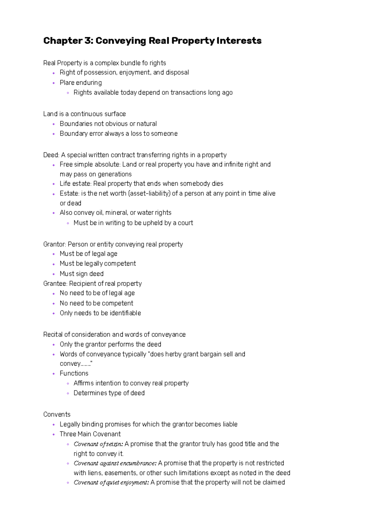 Chapter 3 Conveying Real Property Interests - Real Property is a ...