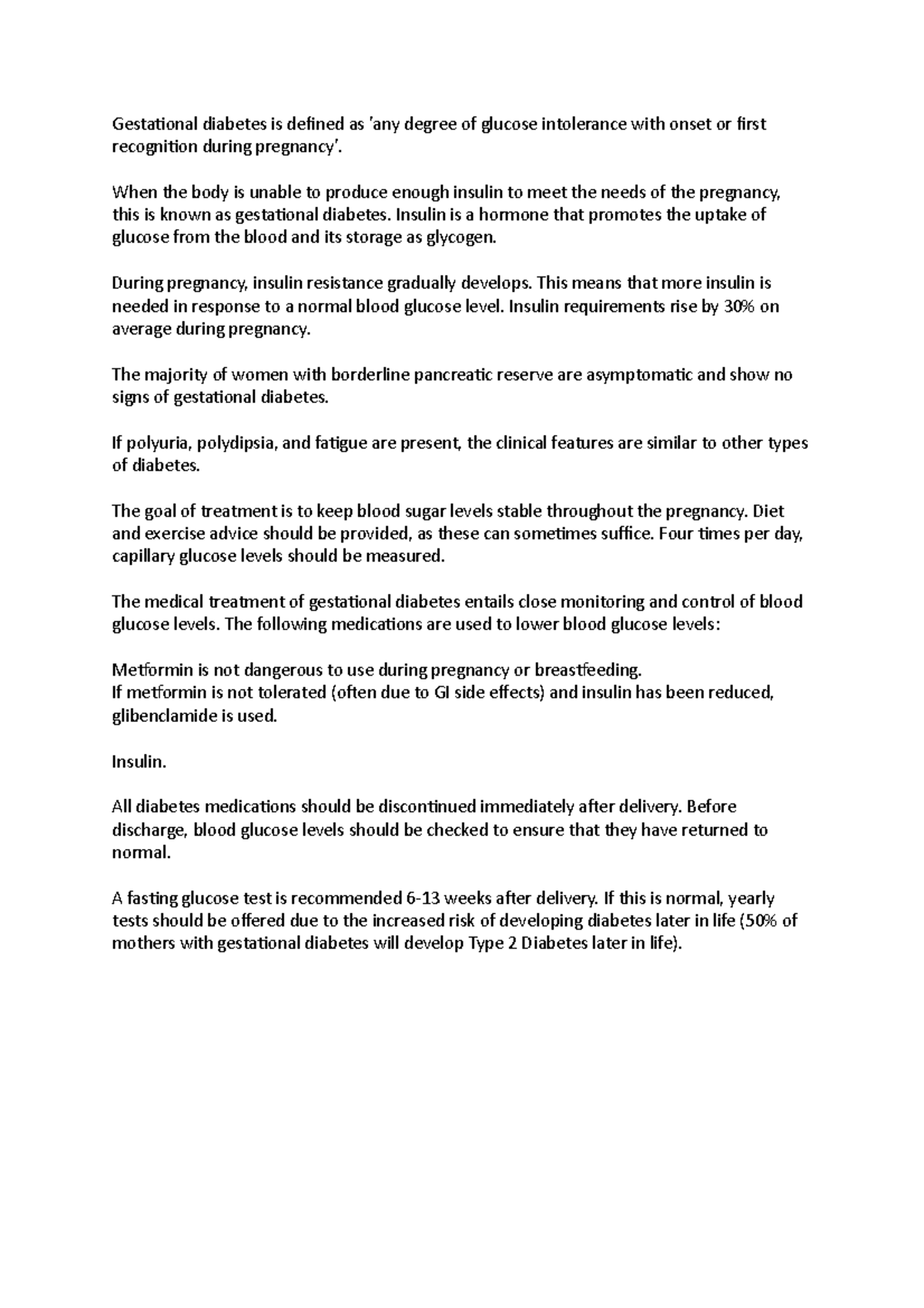 Gestational diabetes - Notes on midwifery - Gestational diabetes is ...