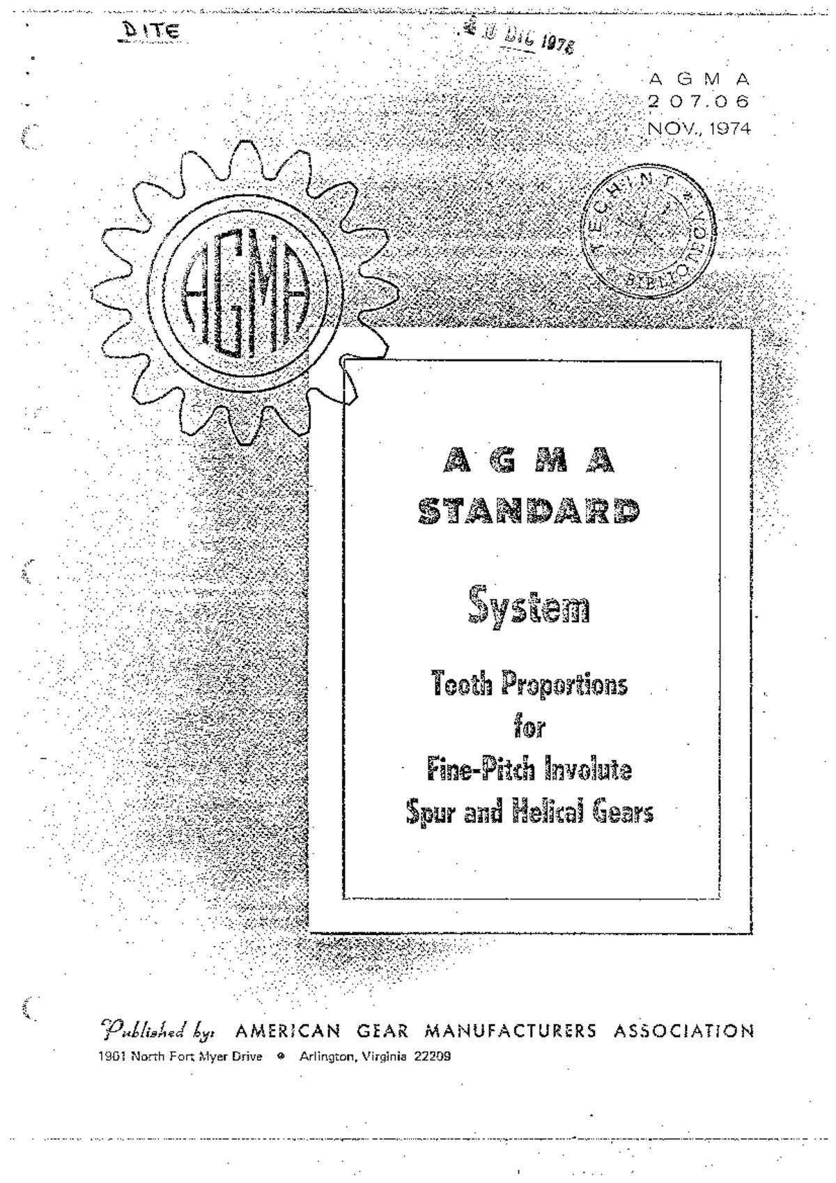 AGMA 207 06 - SYSTEM TOOTH PROPORTIONS FOR FINE-PITCH INVOLUTE SPUR AND ...