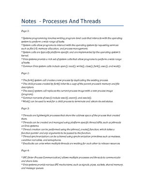 Lecture notes - Pipes And Fifos - Notes - Pipes And Fifos Introduction ...