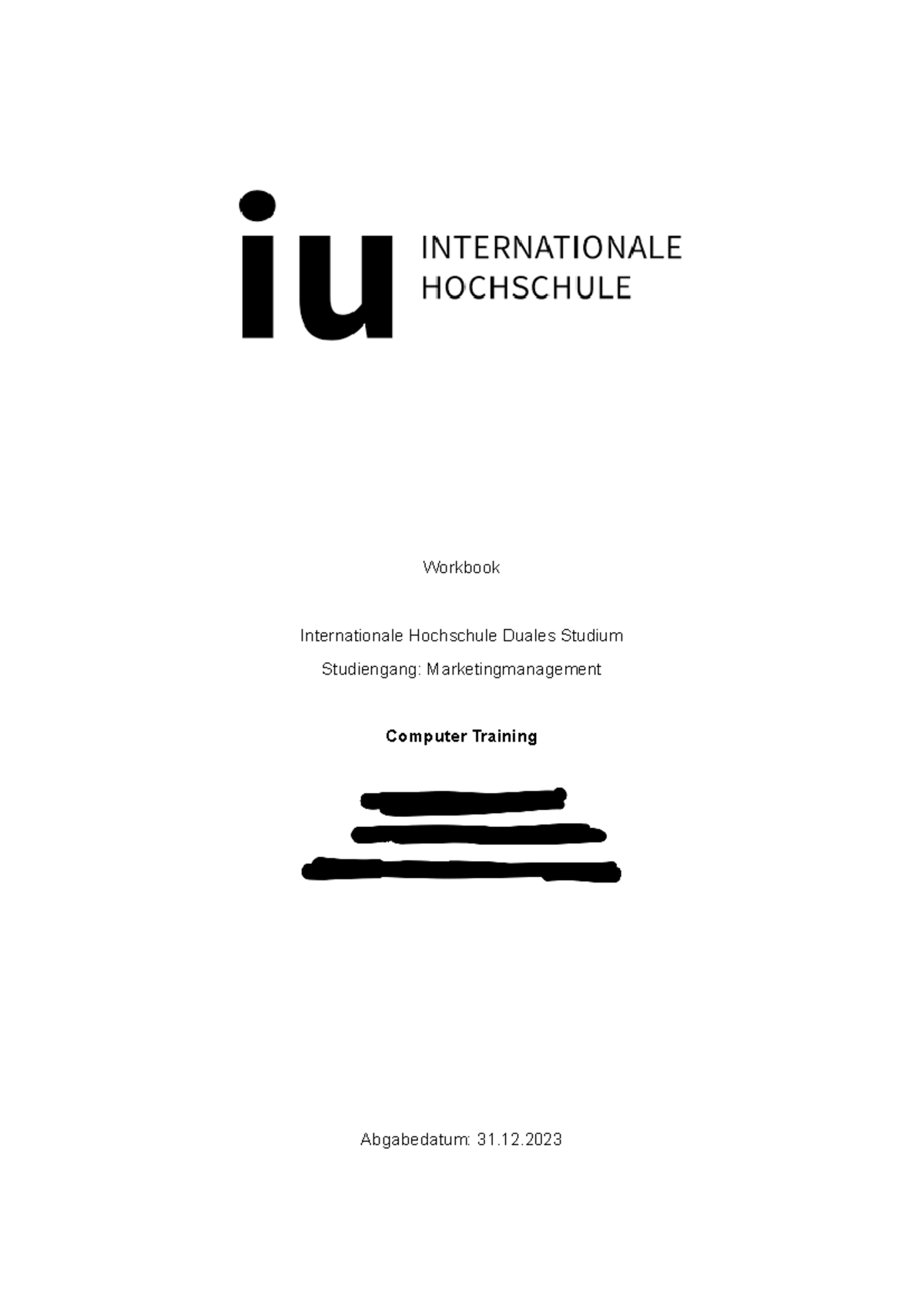 Workbook Computer Training - Workbook Internationale Hochschule Duales ...
