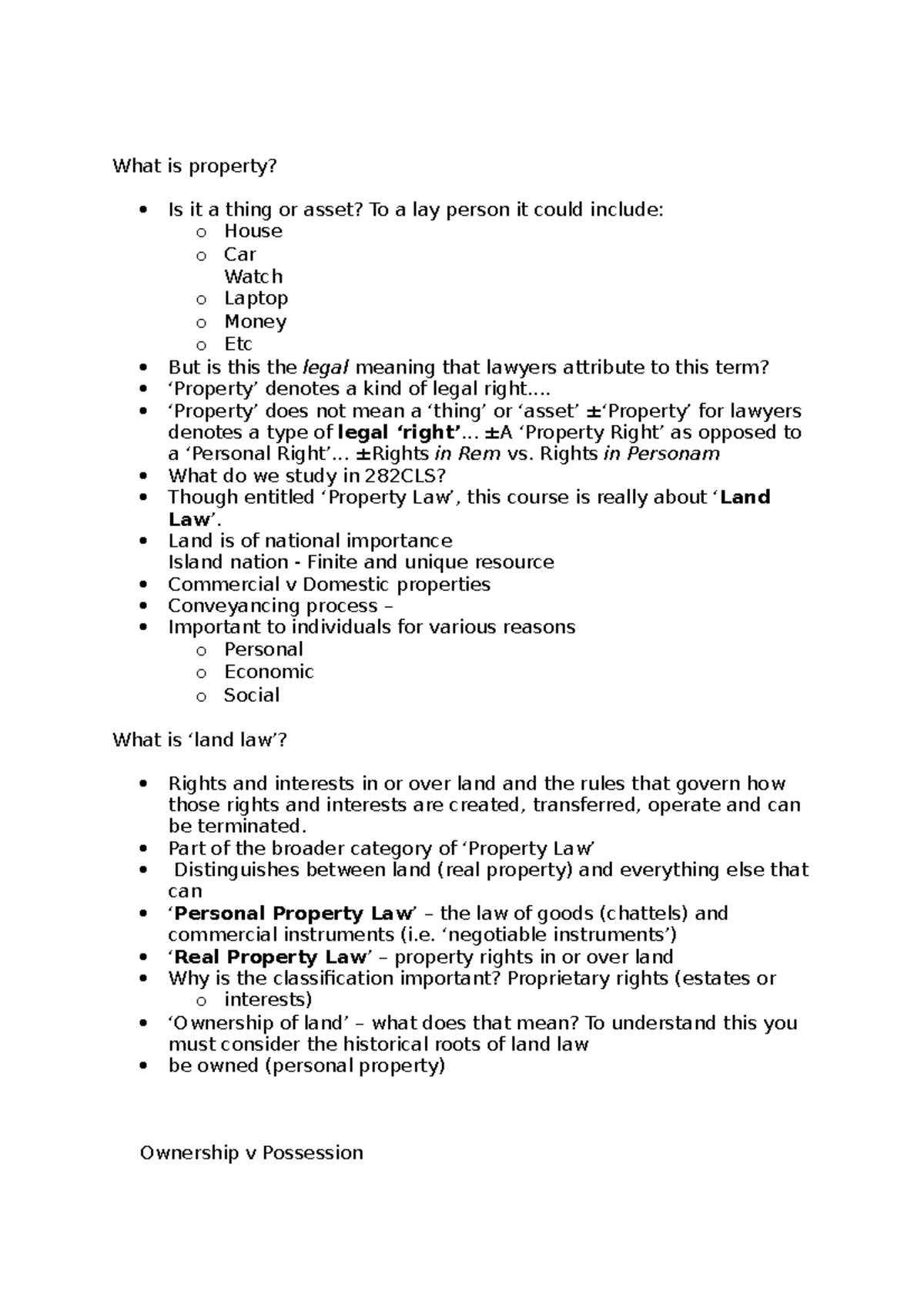 Intro To Property Law What Is Property Is It A Thing Or Asset To A