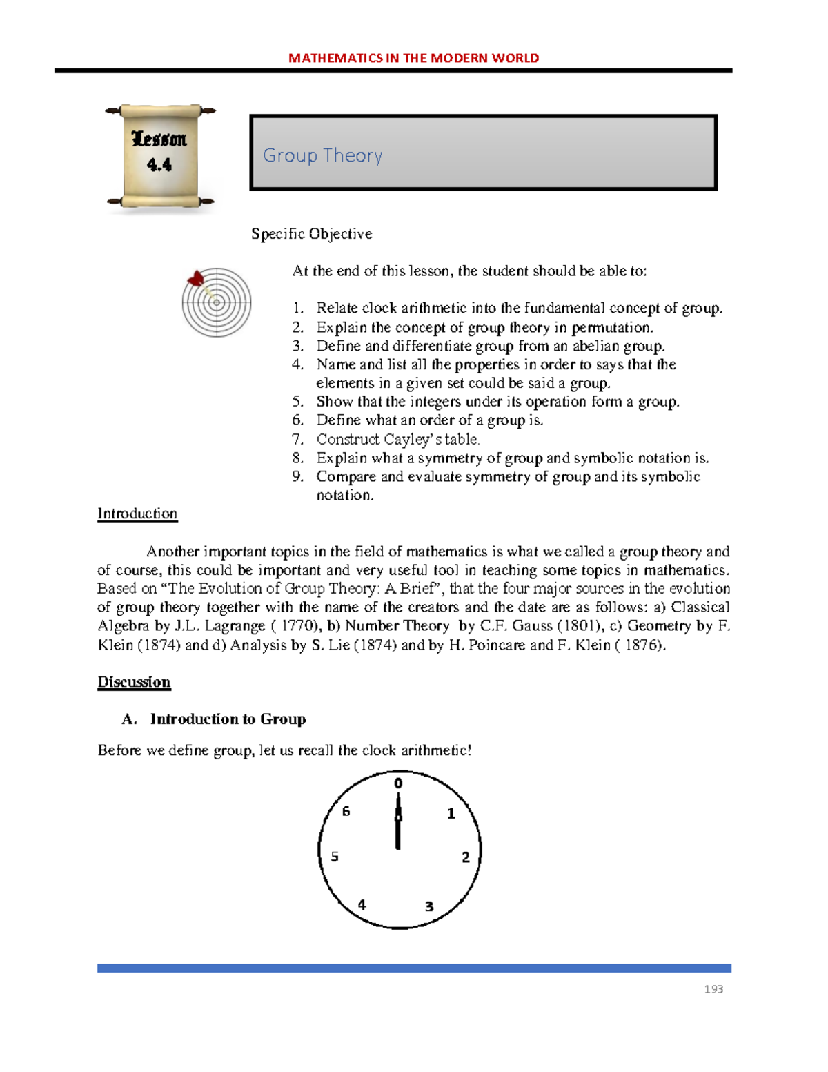 MMW 31 - MMW 31 notes - Specific Objective At the end of this lesson ...