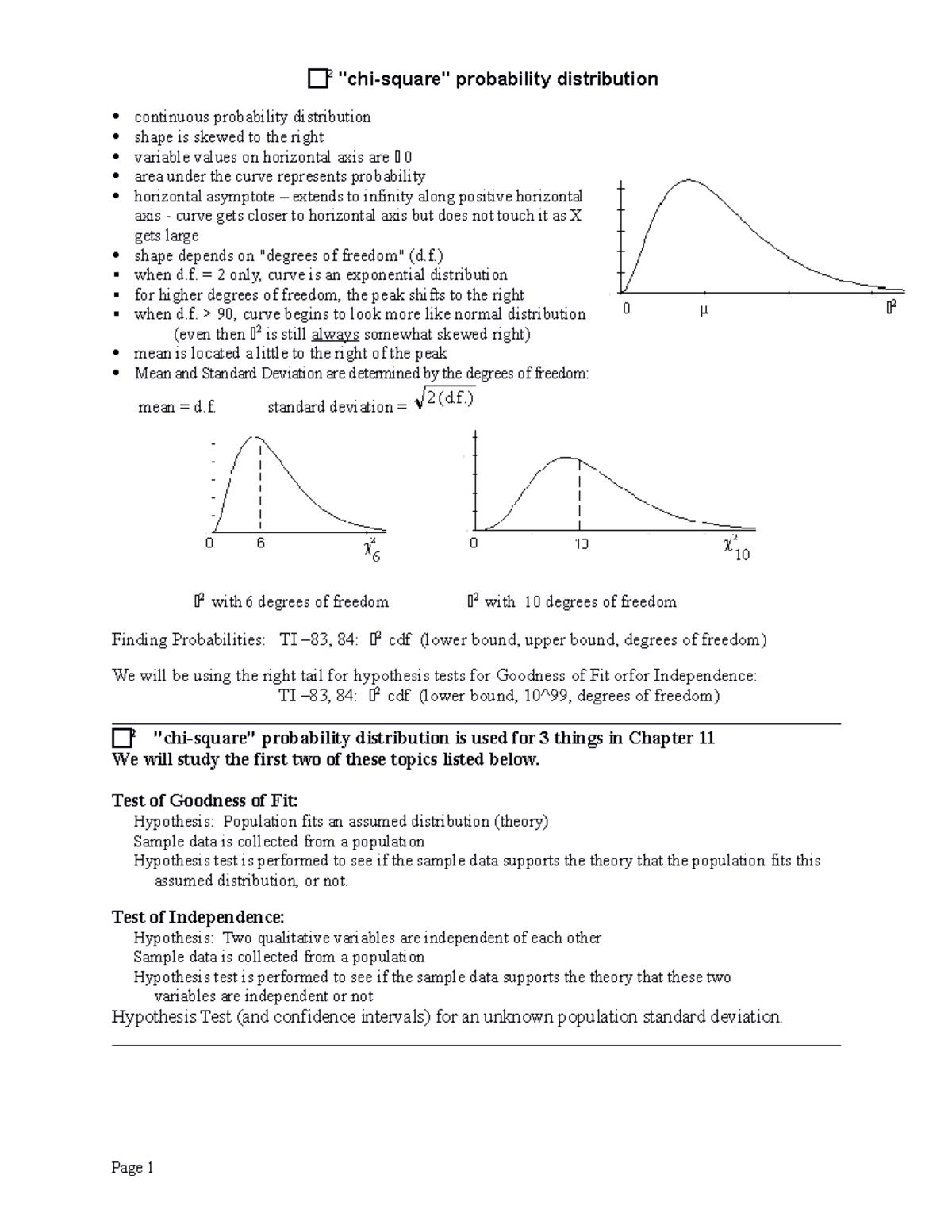 @Chi-square test worksheet - 2 "chi-square" probability distribution ...
