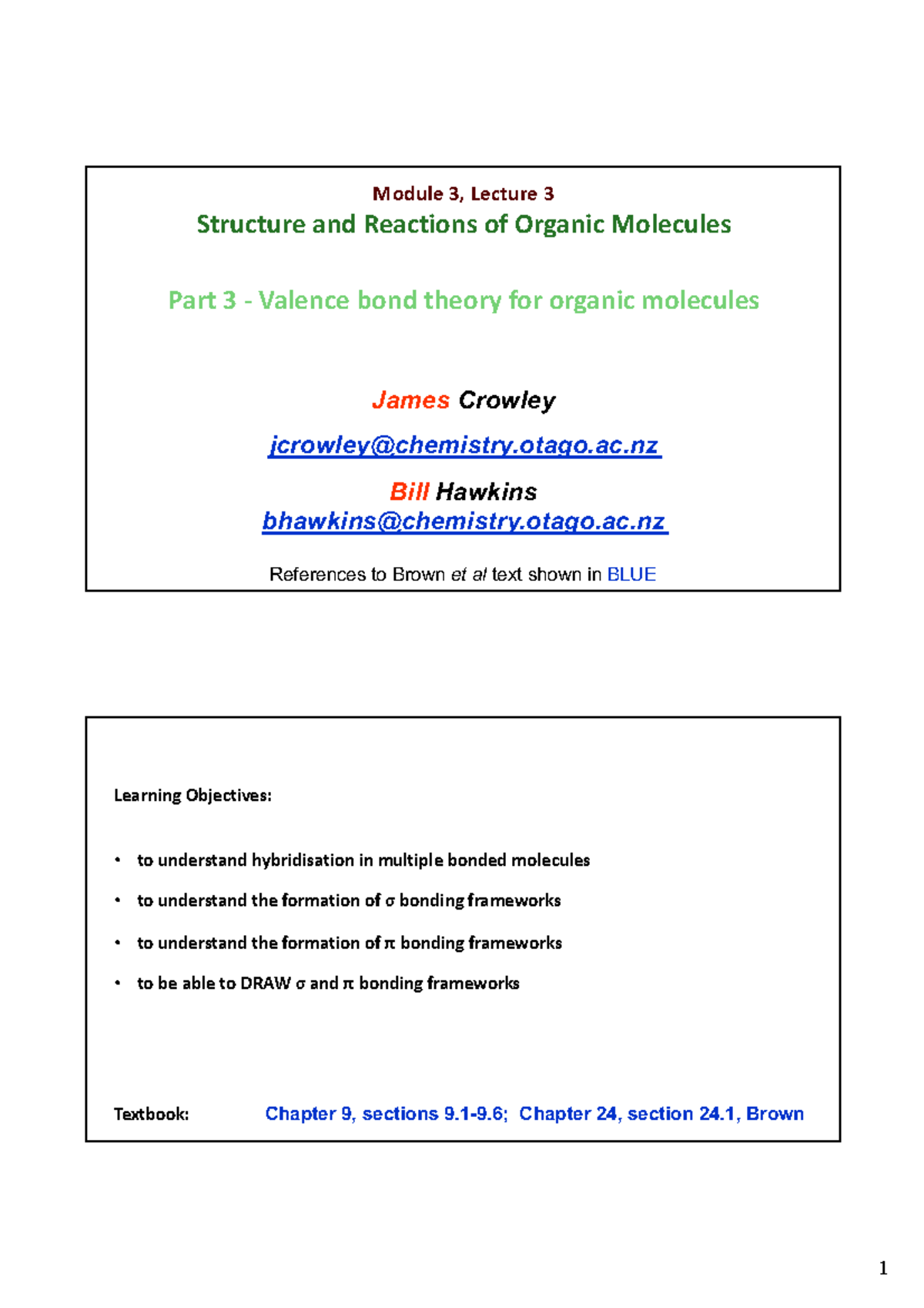 Module 3 Lecture 3 2020 - Taught by James - Module 3, Lecture 3 ...