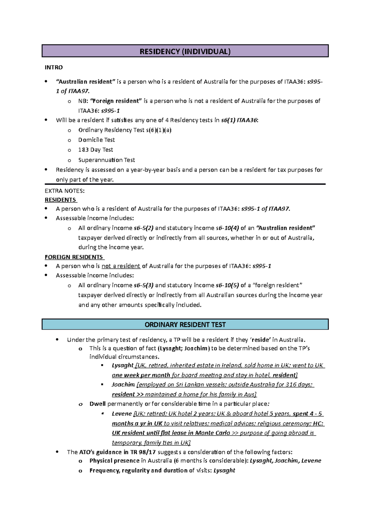 Residency (Individual) - RESIDENCY (INDIVIDUAL) INTRO “Australian ...