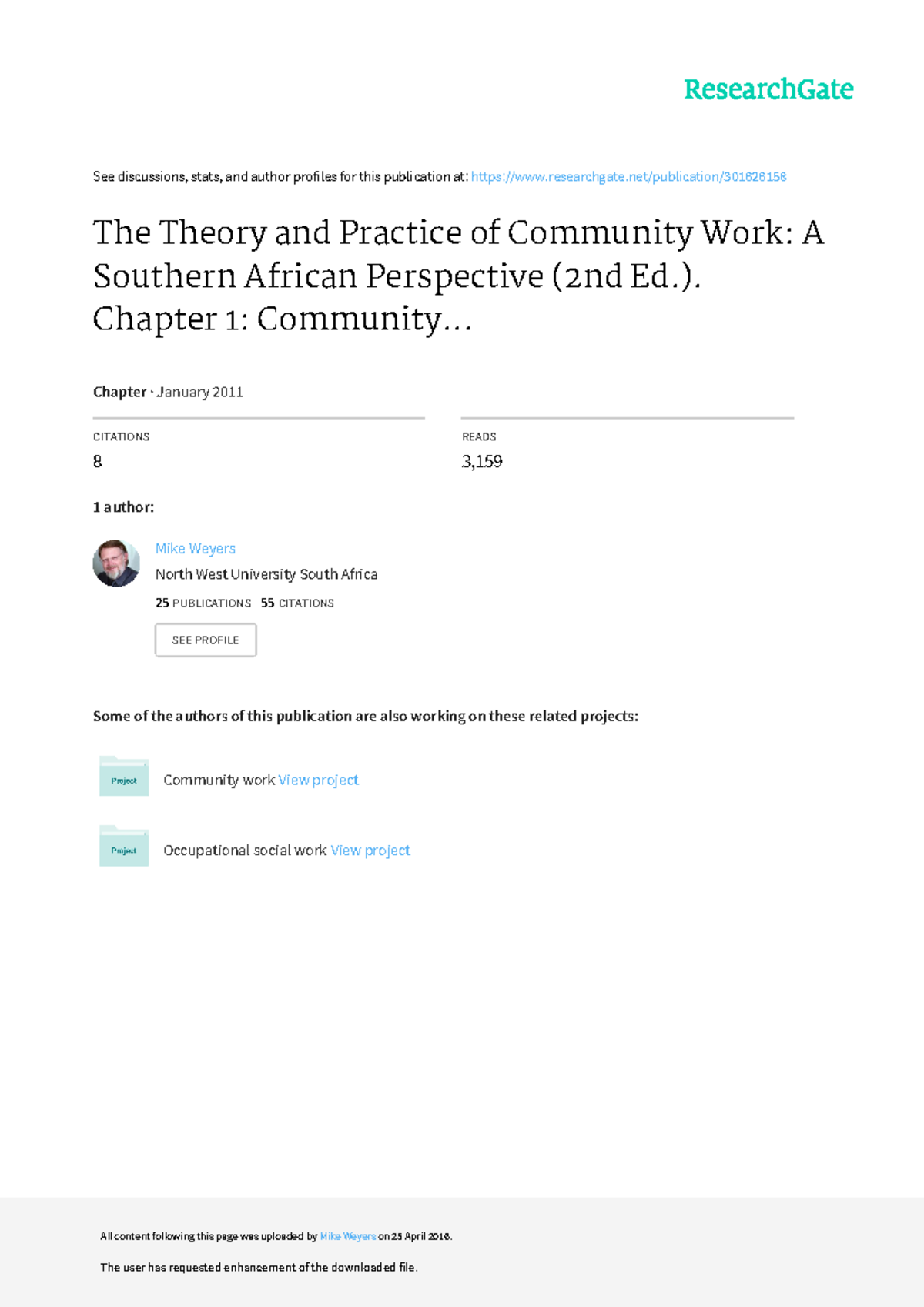 Community work SA Chapter 1 - See discussions, stats, and author ...