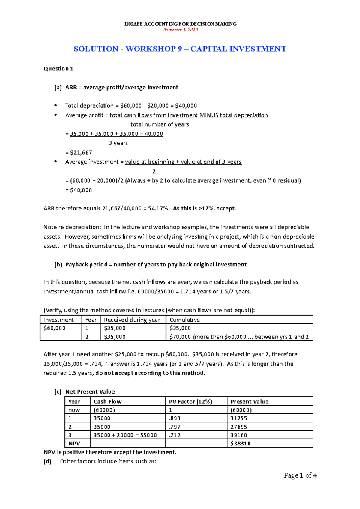 Workshop 9 (Solutions) - Trimester 1, 2020 SOLUTION - WORKSHOP 9 ...