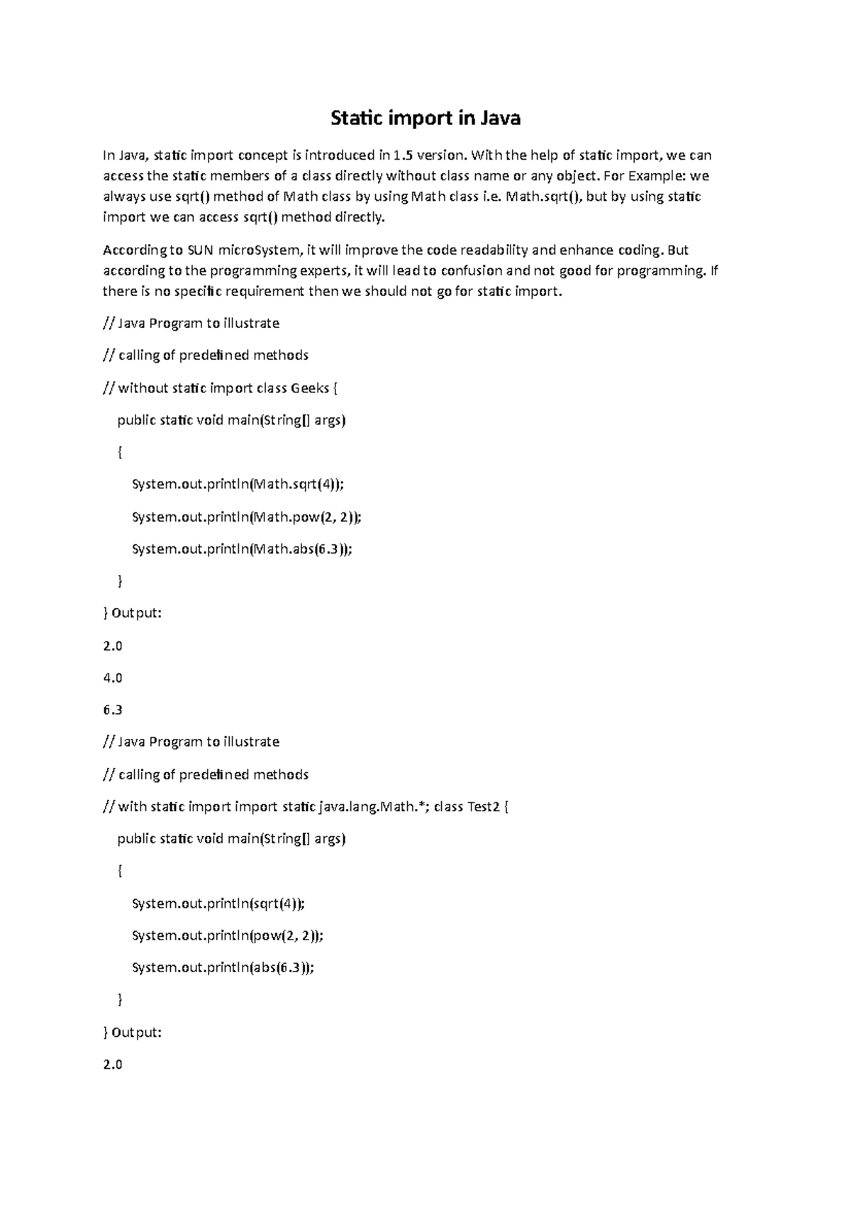 11static Import In Java Static Import In Java In Java Static Import