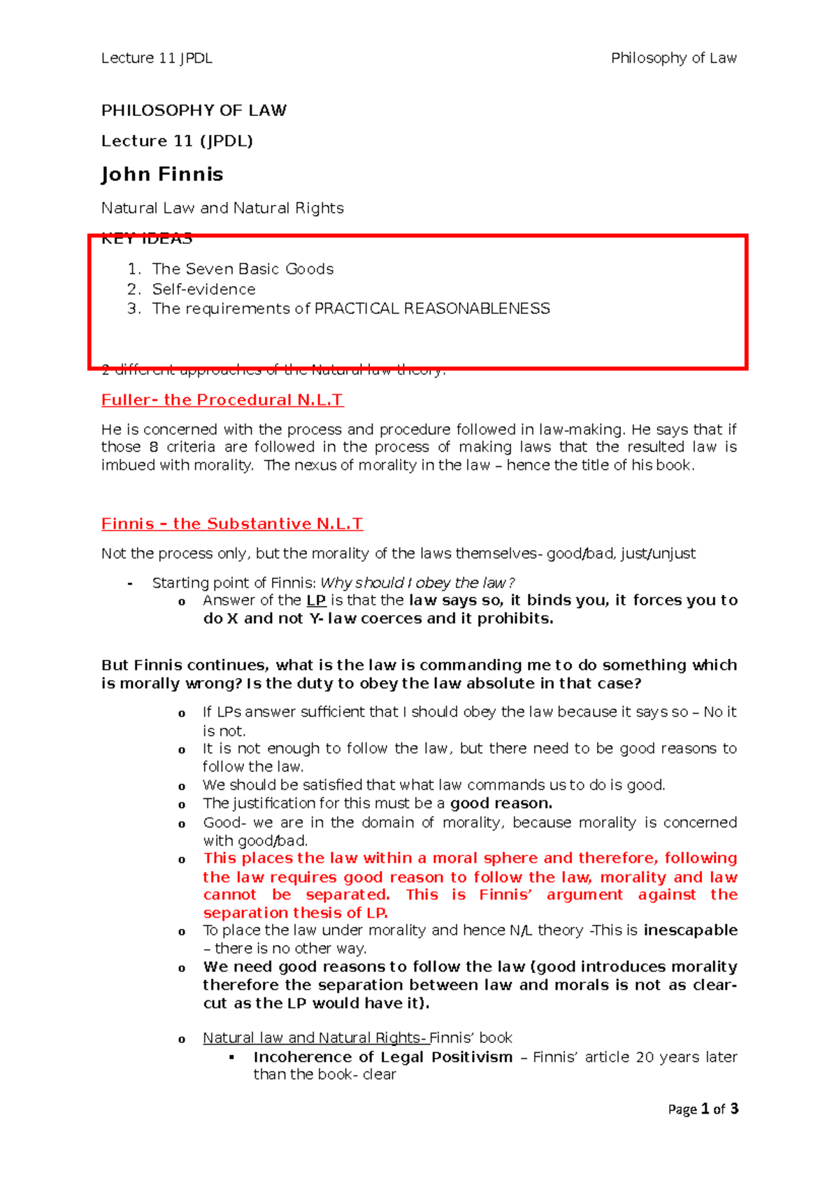 Lecture 11 JPDL - John Finnis - Lecture 11 JPDL Philosophy of Law ...