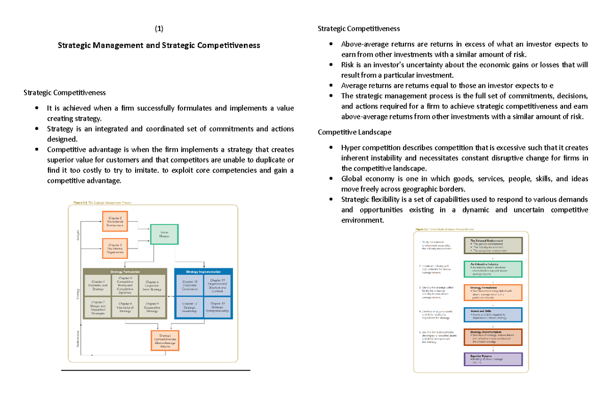 Stra Ma Midterm - Reviewer - (1) Strategic Management and Strategic ...