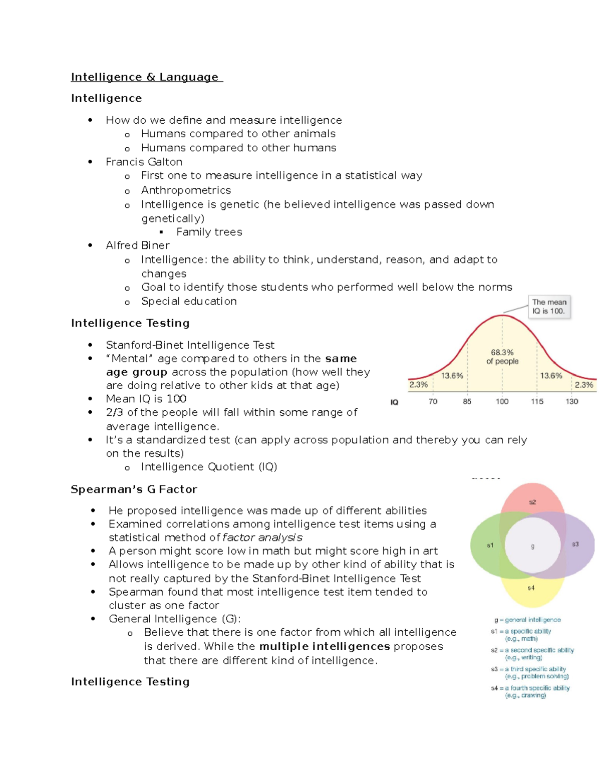 Chapter 9 - Psychology Notes James Reichert - Intelligence & Language ...