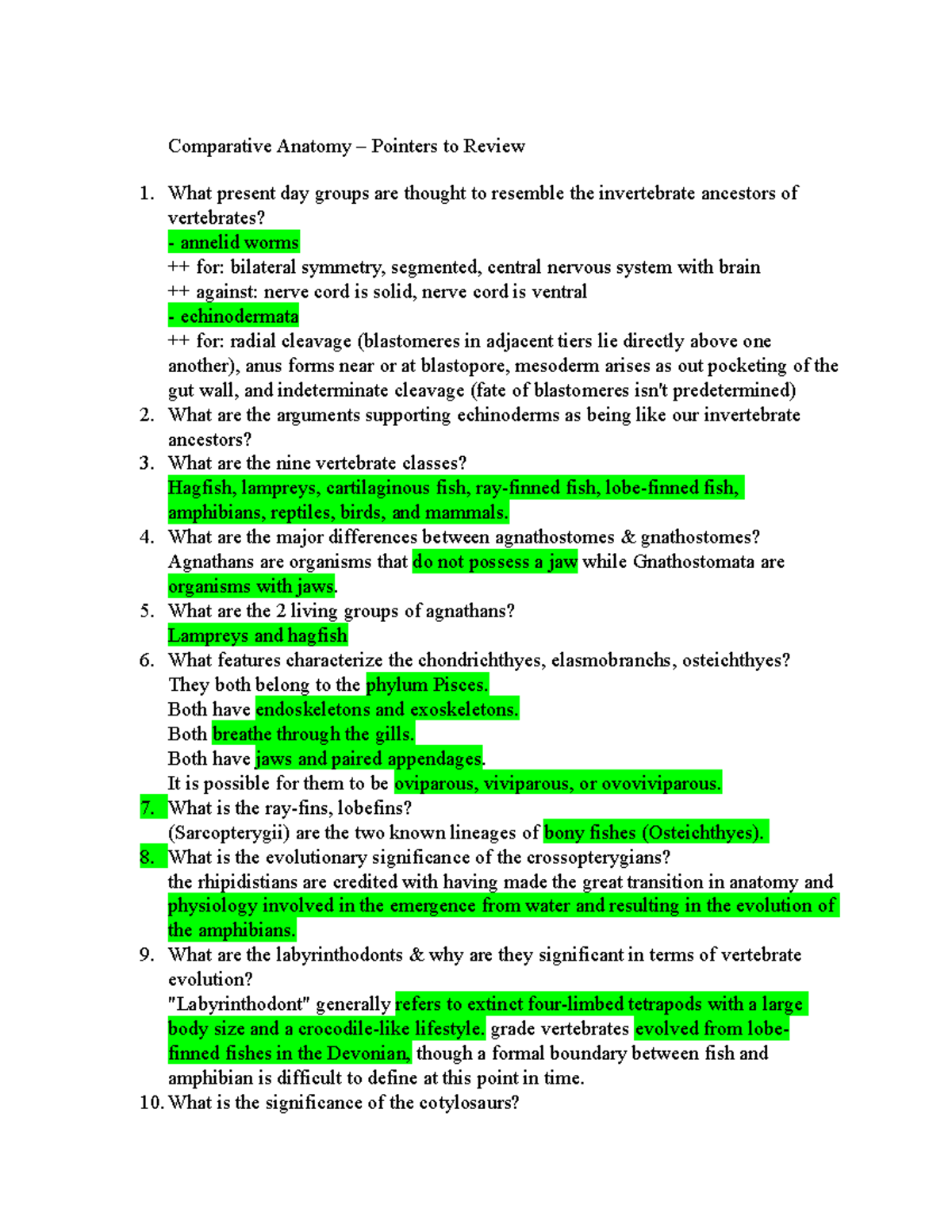 Comparative Anatomy Deptals Reviewer - Comparative Anatomy – Pointers ...