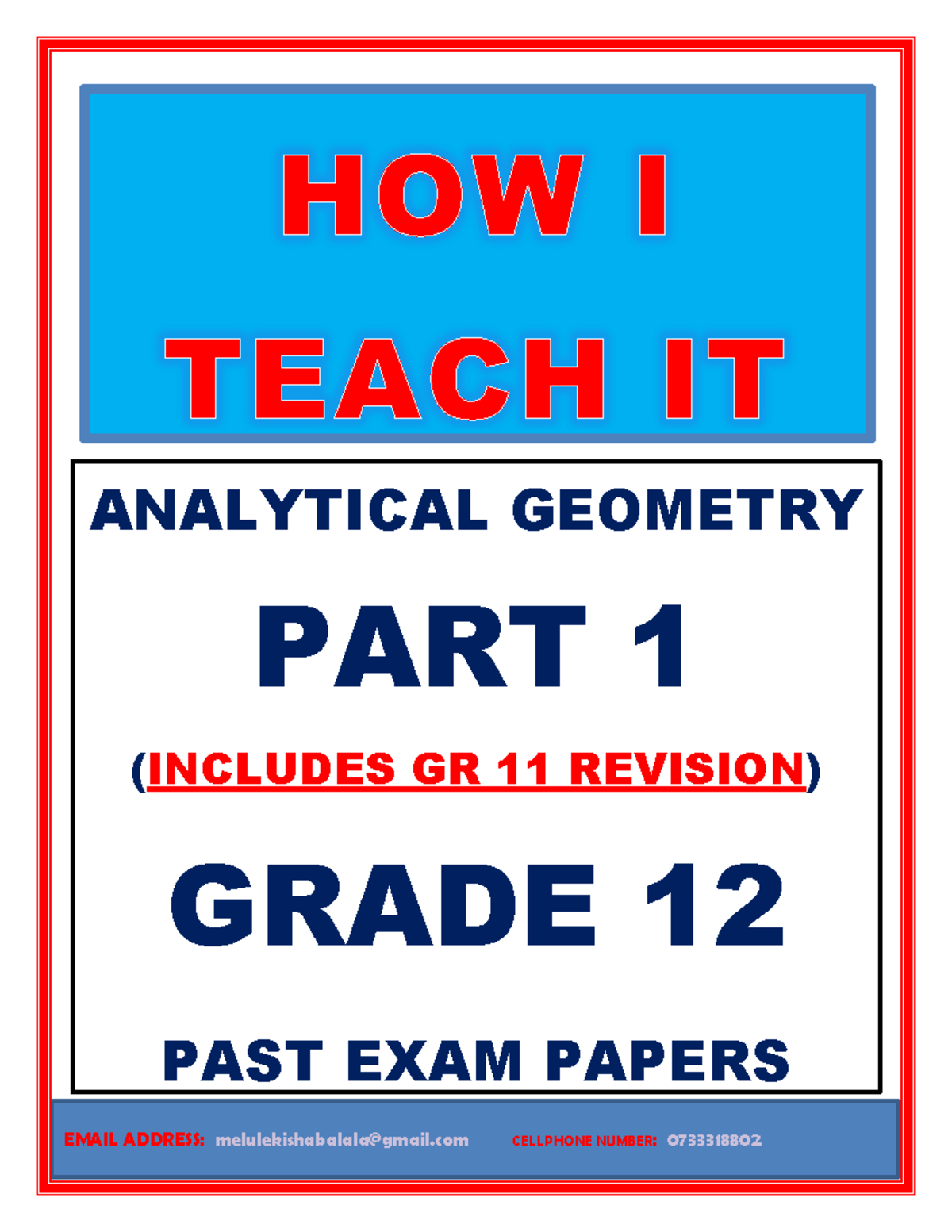P2 GR12 Analytical Geometry -P EXAM - ANALYTICAL GEOMETRY PART 1 (INCLUDES GR 11 REVISION) GRADE ...