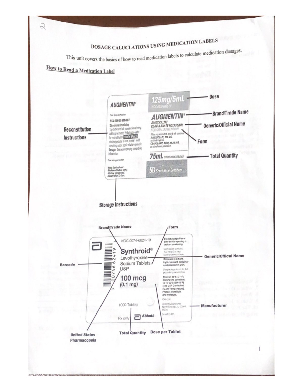 Dosage Caluclations Using Medication Labels - PNR138 - Studocu