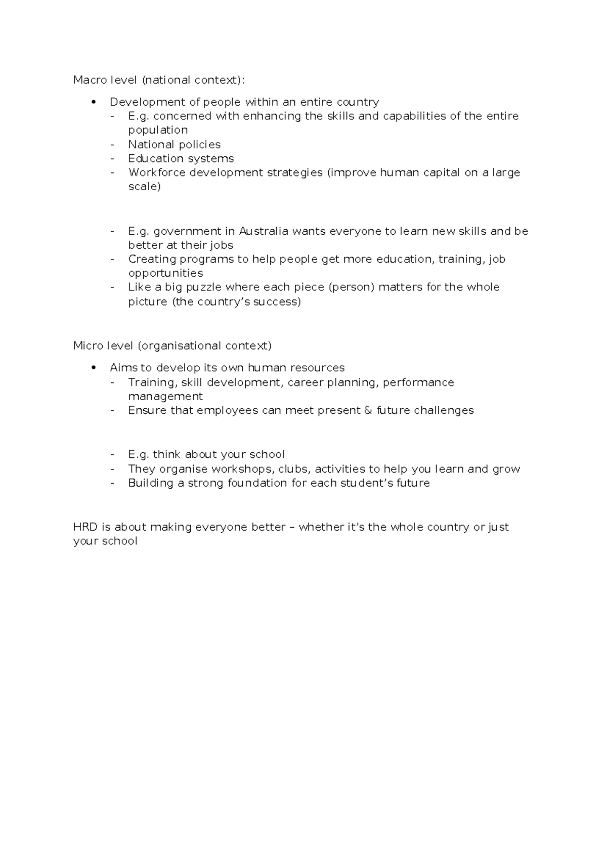 HRD in micro & macro context - Macro level (national context ...
