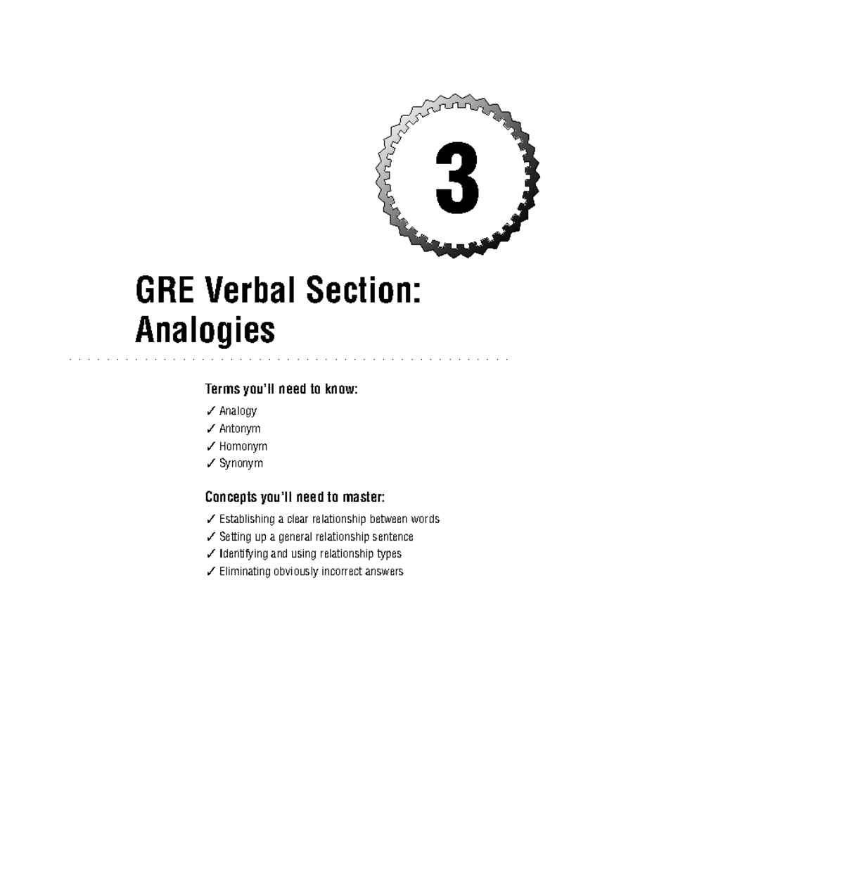 Verbal Reasoning - GRE Verbal Section: Analogies Terms you’ll need to ...