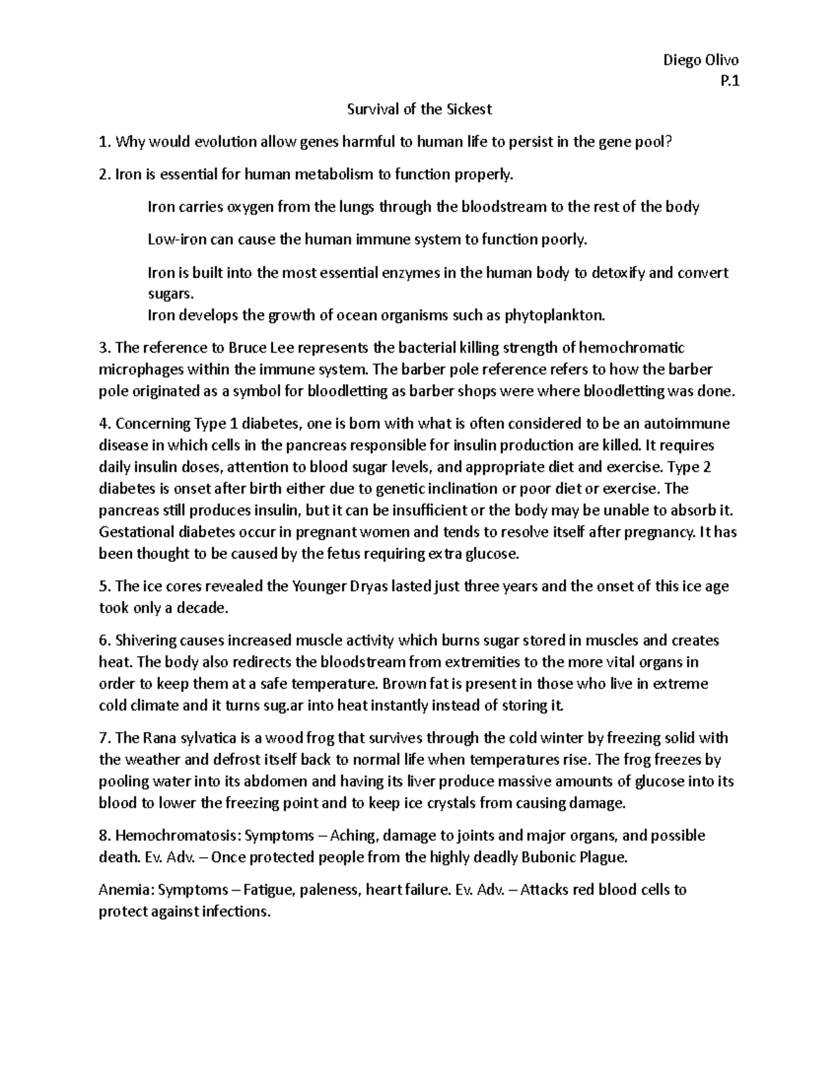 A document of life depiction 10234 - P. Survival of the Sickest Why ...